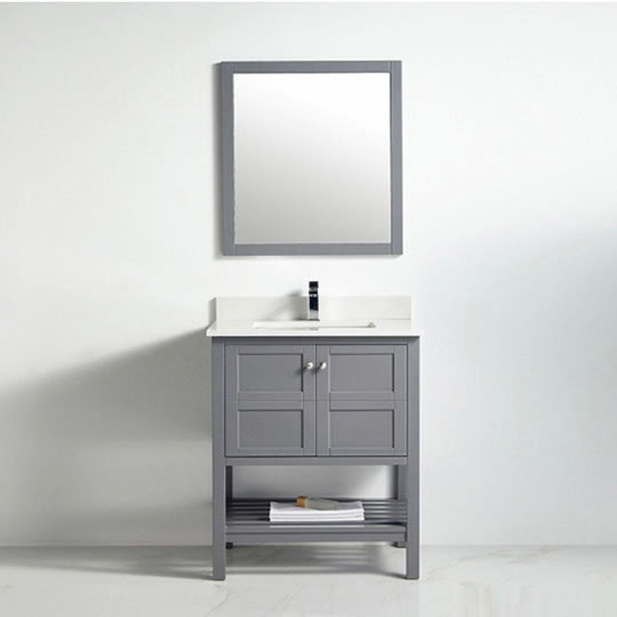 BNK BCB1130 Austin Rock Grey Vanity Only Two Door One Drawer Soft Clos – US Bath Store