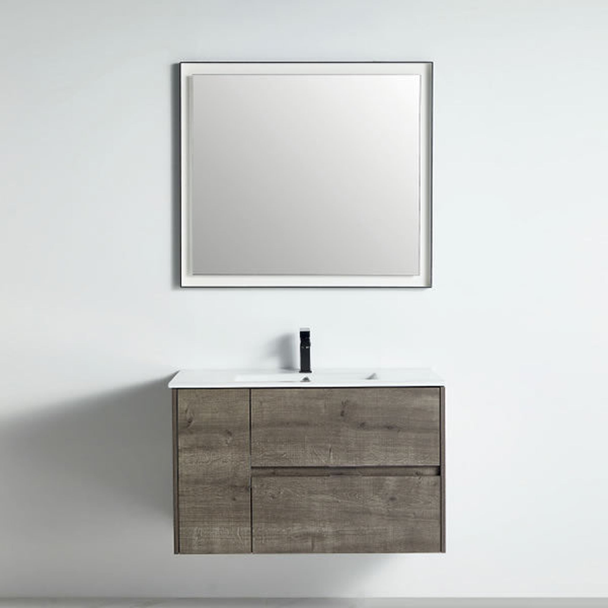 BNK BCB1936PGO York Plaid Grey Oak Vanity Only One-Door Two Drawer Sof – US Bath Store