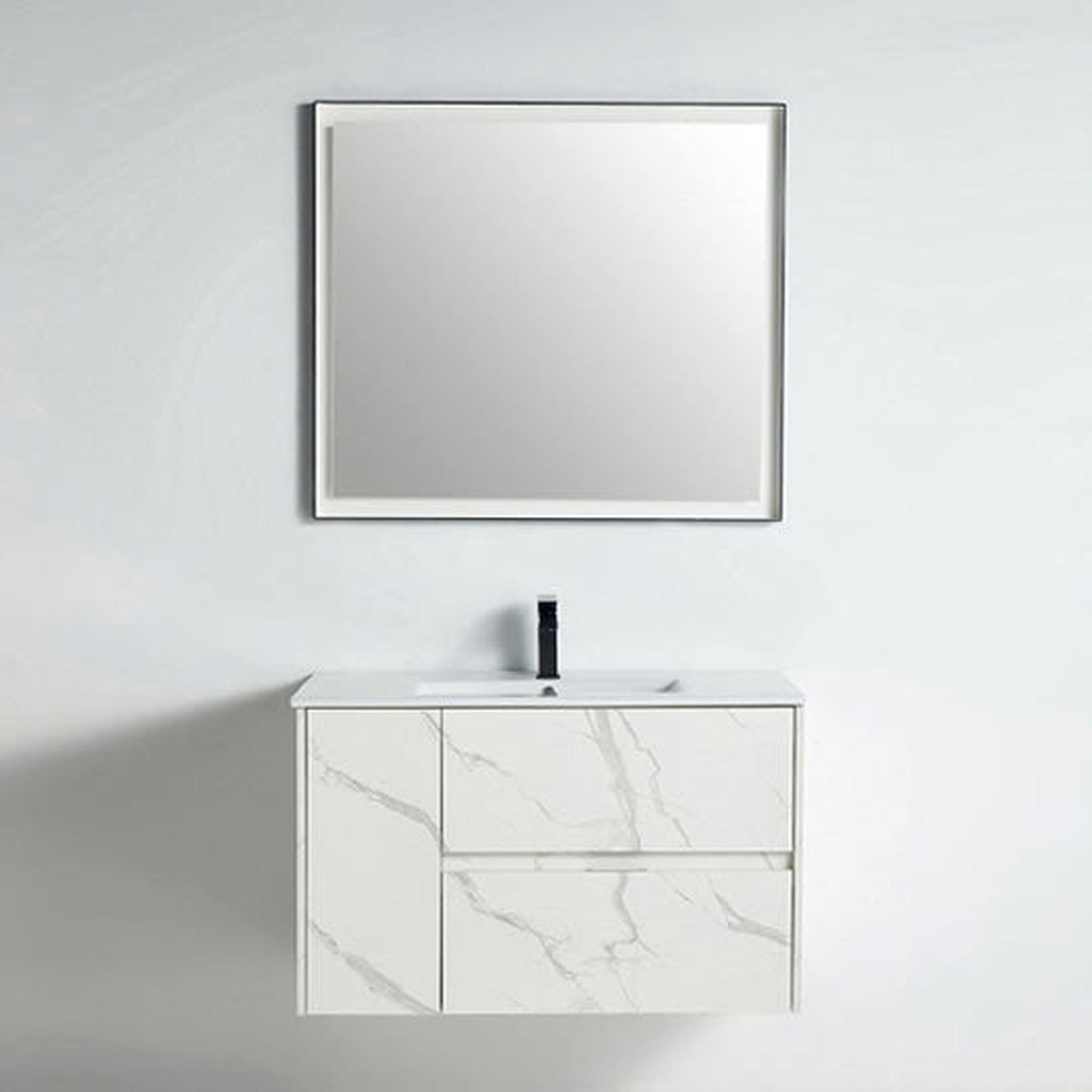 BNK BCB1936WMG York White Mable Grain Vanity Only One-Door Two Drawer – US Bath Store