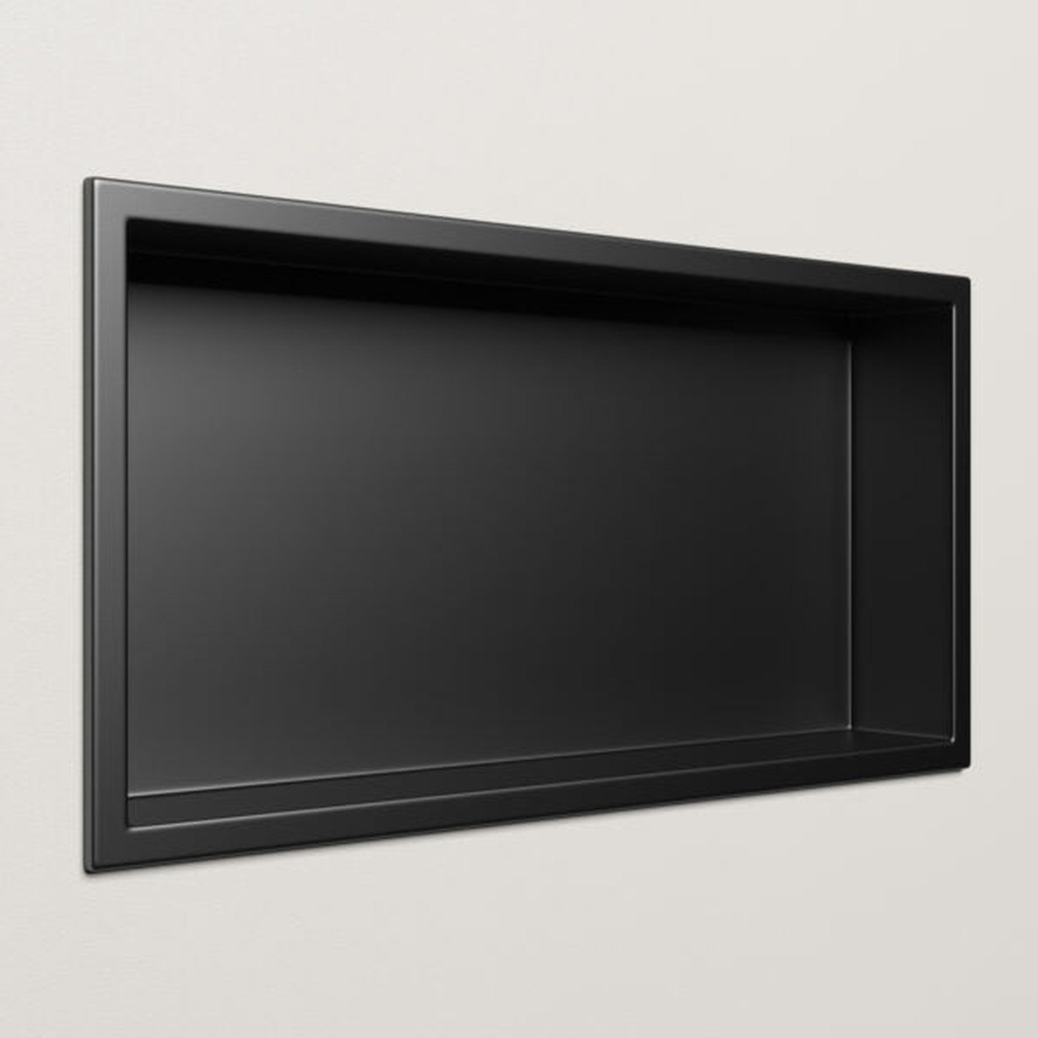 Cantrio Koncepts 24" Rectangle Matte Black Stainless Steel Recessed Sh – US Bath Store