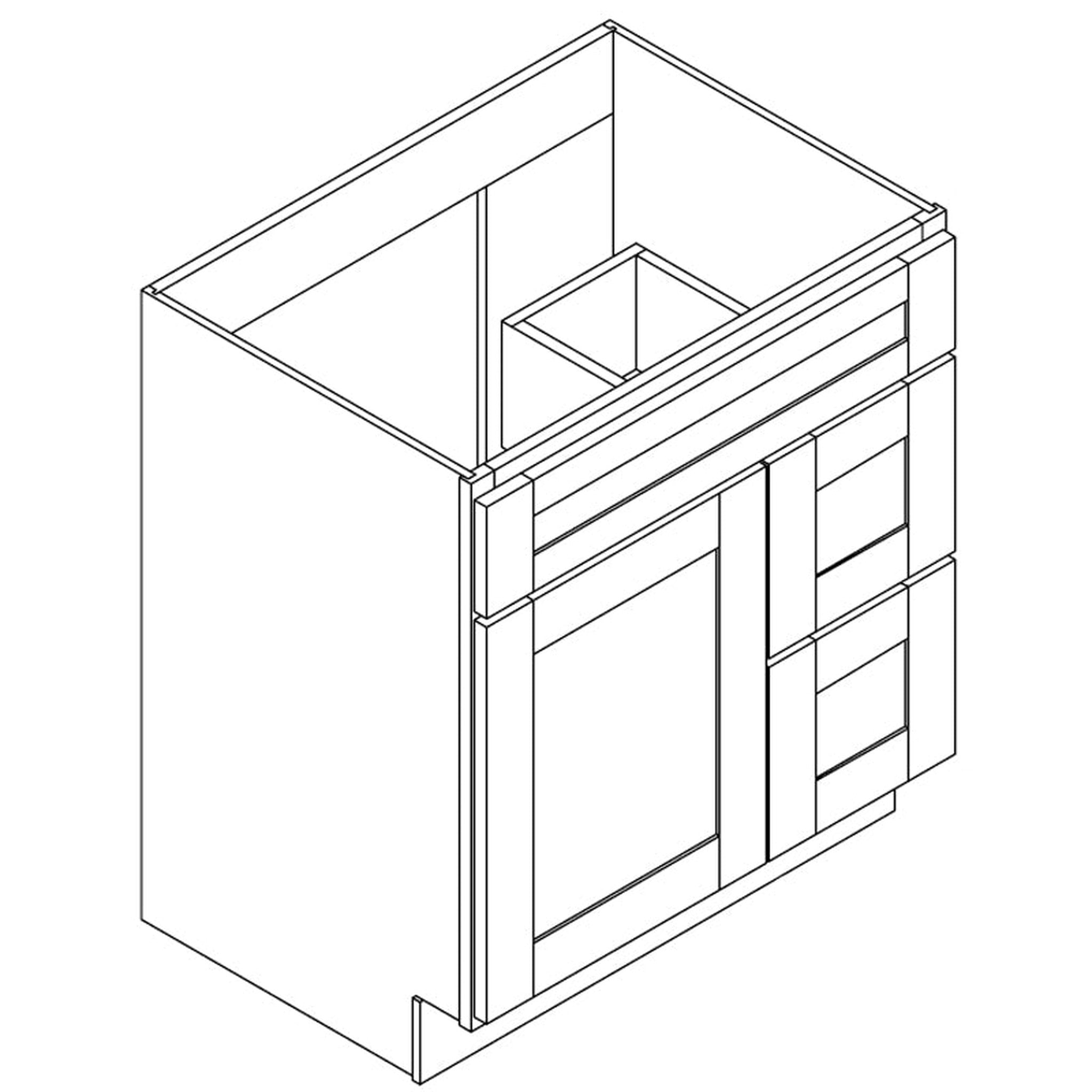 Domain Cabinets 3021D(R)-SNS-NG Supreme Shaker 30" x 35" With 1 Door a – US Bath Store