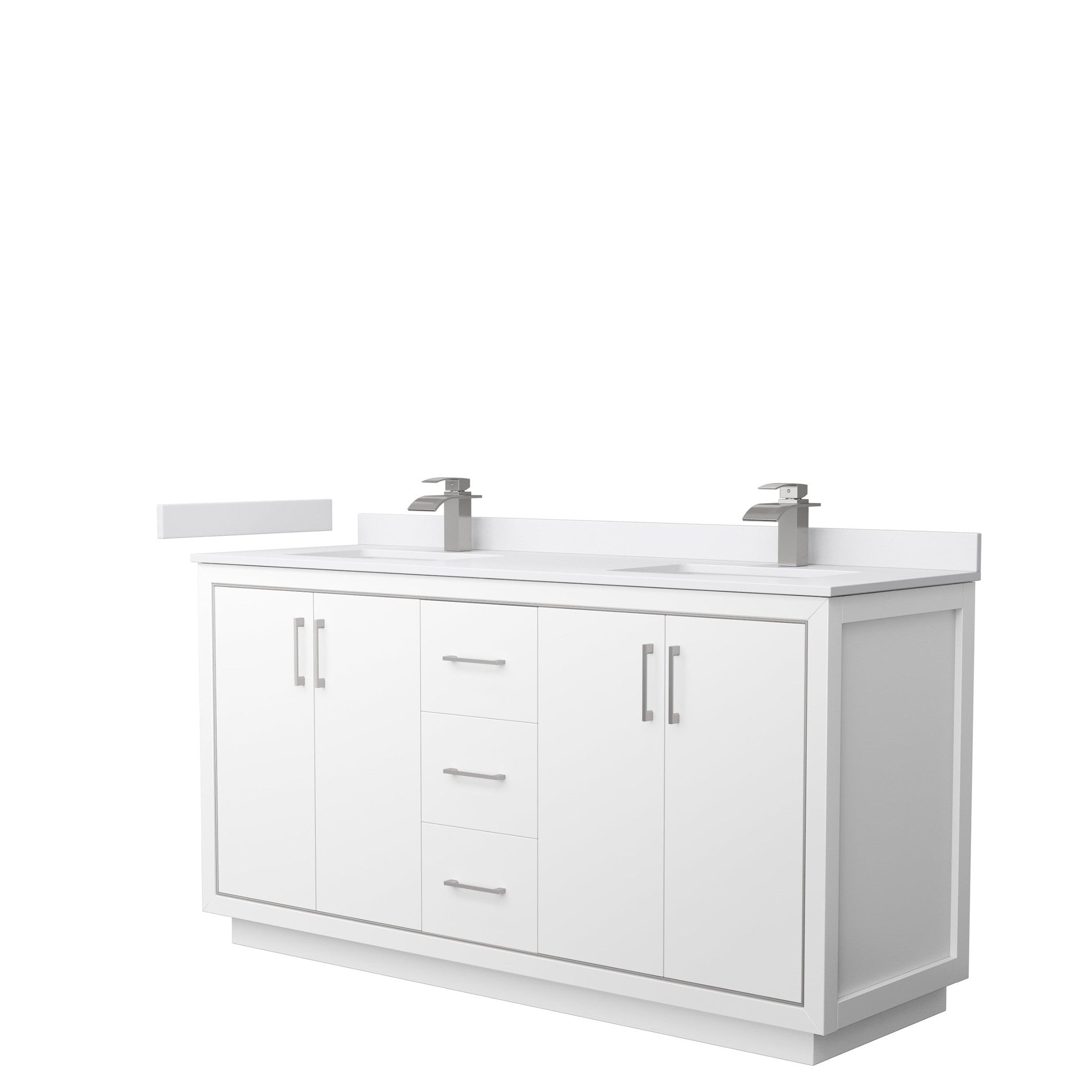 Wyndham Collection Icon 66" Double Bathroom Vanity in White, White Cul – US Bath Store