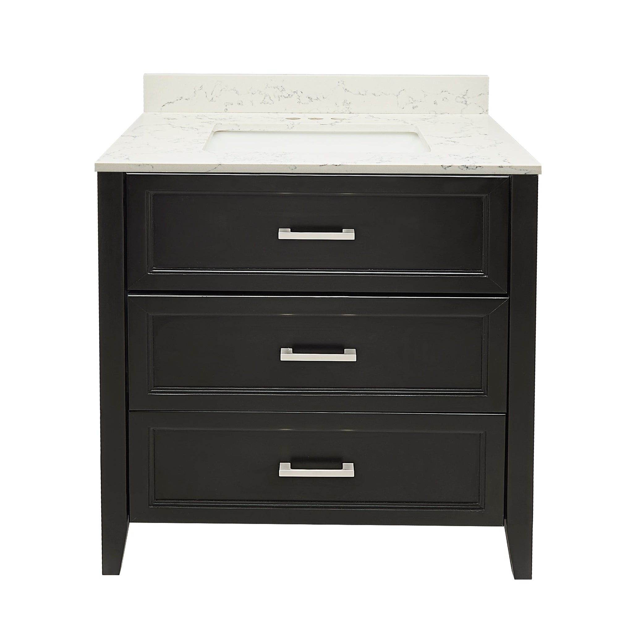 Ella's Bubbles Zermatt 31" Espresso Bathroom Vanity With Lyra White Qu – US Bath Store