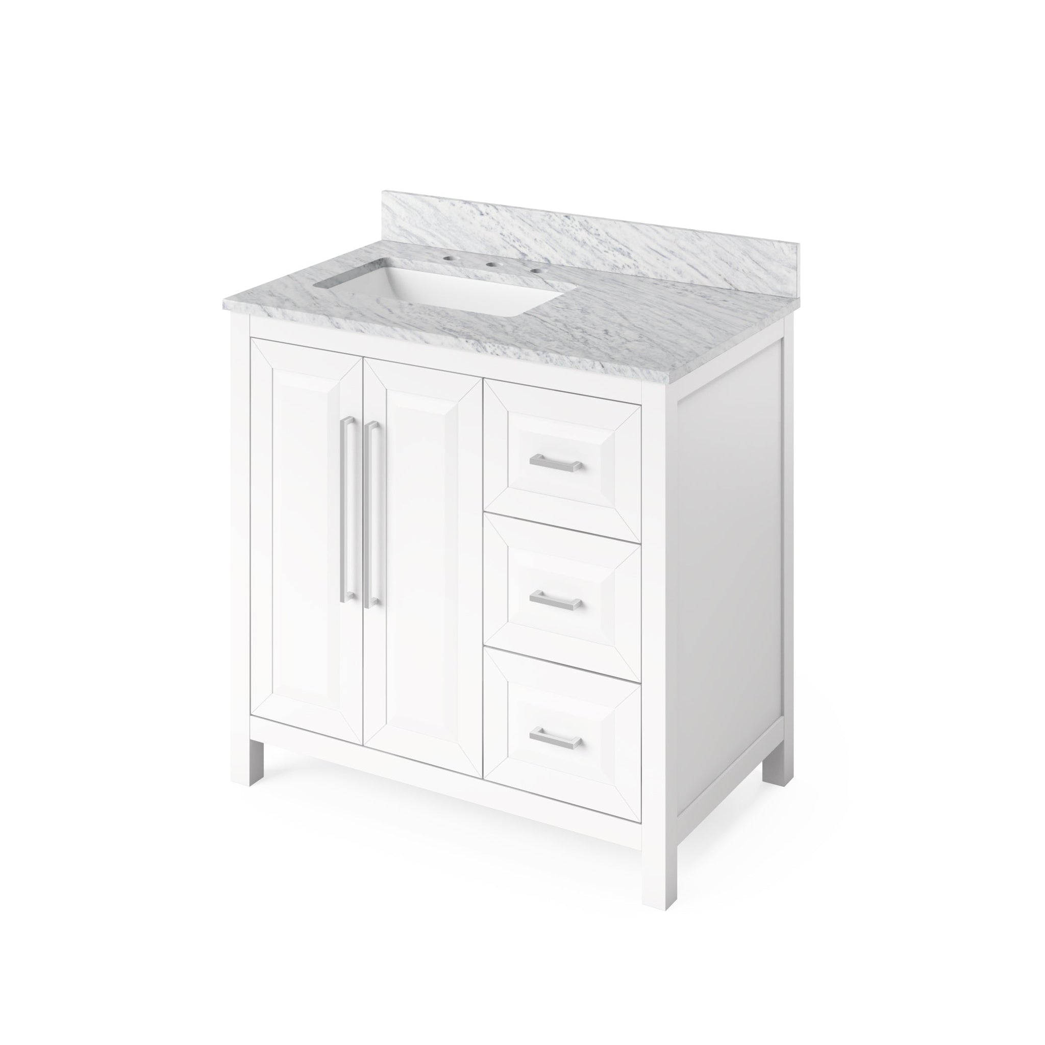 Hardware Resources Jeffrey Alexander Cade Vanities 36" White Freestand – US Bath Store