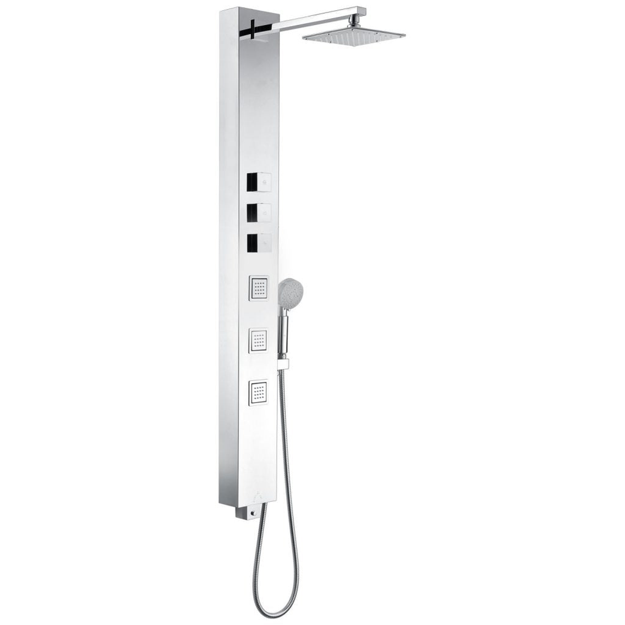 ANZZI Lann Series 53" Chrome 3-Jetted Full Body Shower Panel With Heav ...
