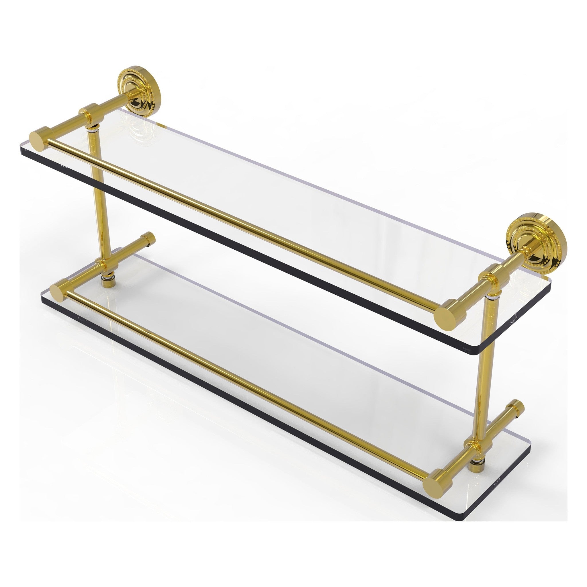 Allied Brass Dottingham 22" x 5" Polished Brass Solid Brass Double Gla ...