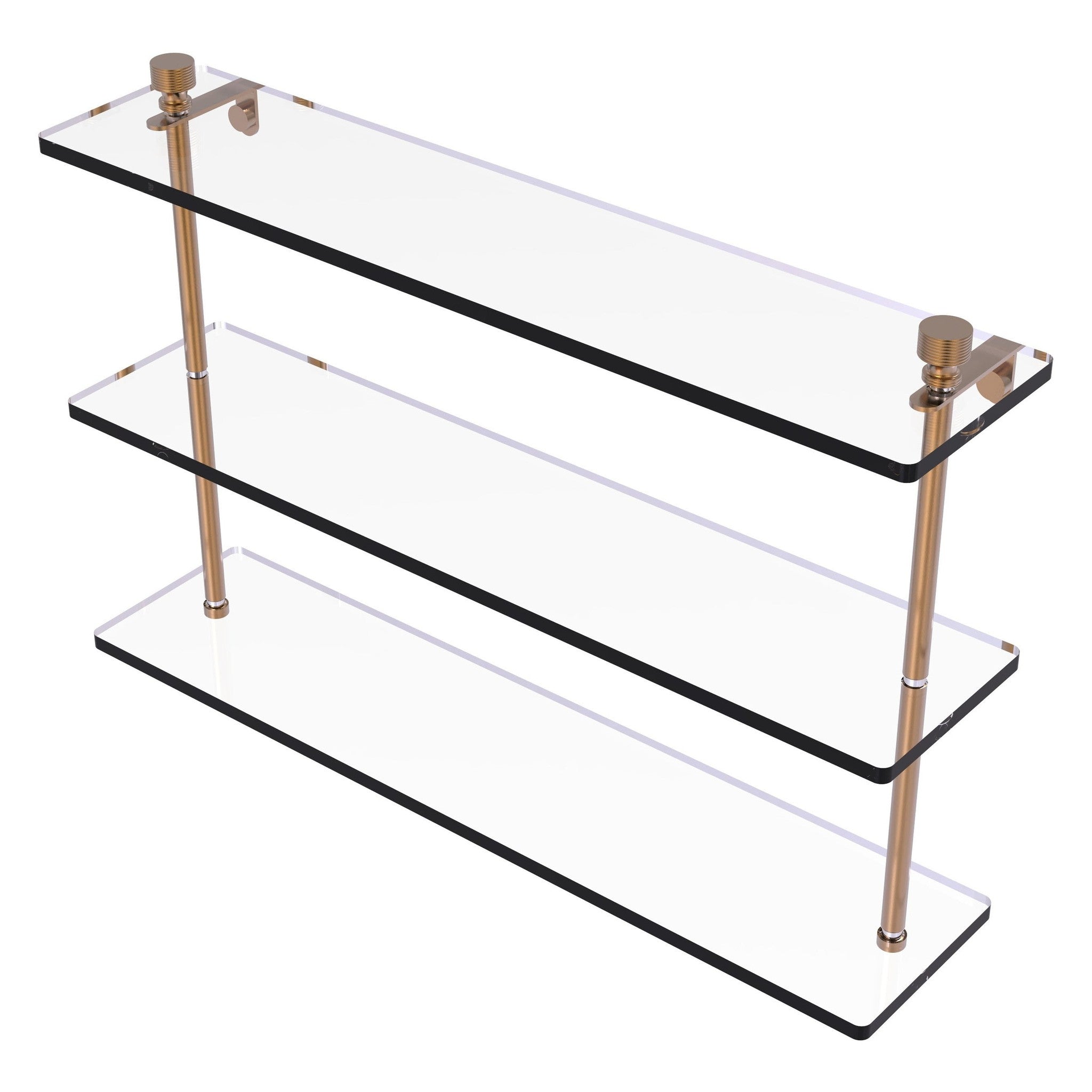 Allied Brass Foxtrot 22" x 5" Matte Black Solid Brass Triple Tiered Gl ...