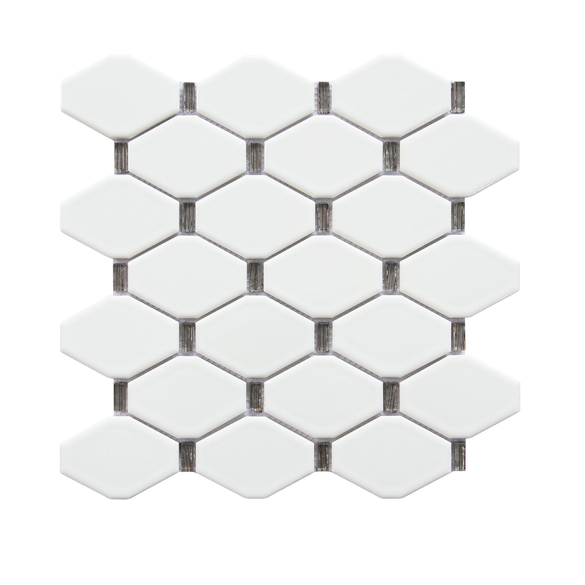Altair Badajoz 11 pcs. Honeycomb White and Brown Glass Mosaic Wall Til ...