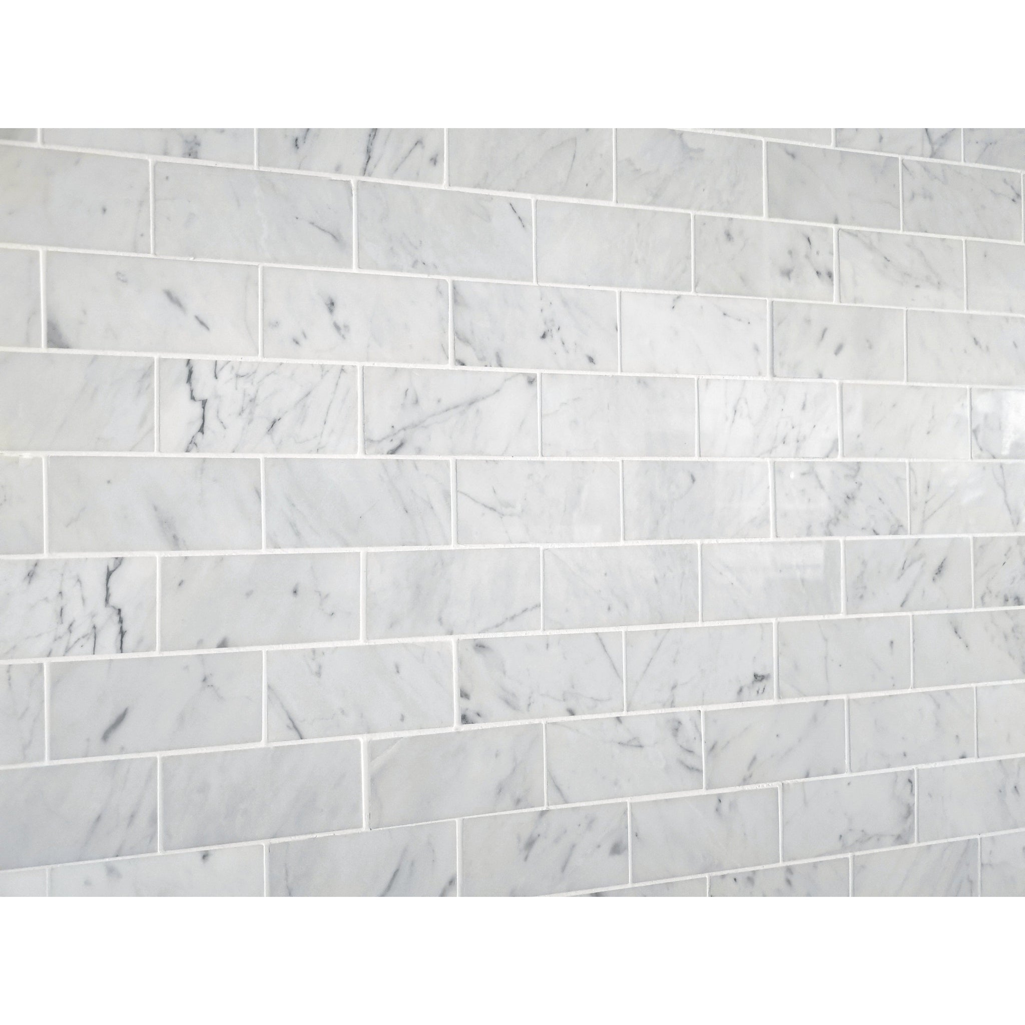Altair Burgos 11 pcs. Rectangle Carrara White Marble Mosaic Floor and ...