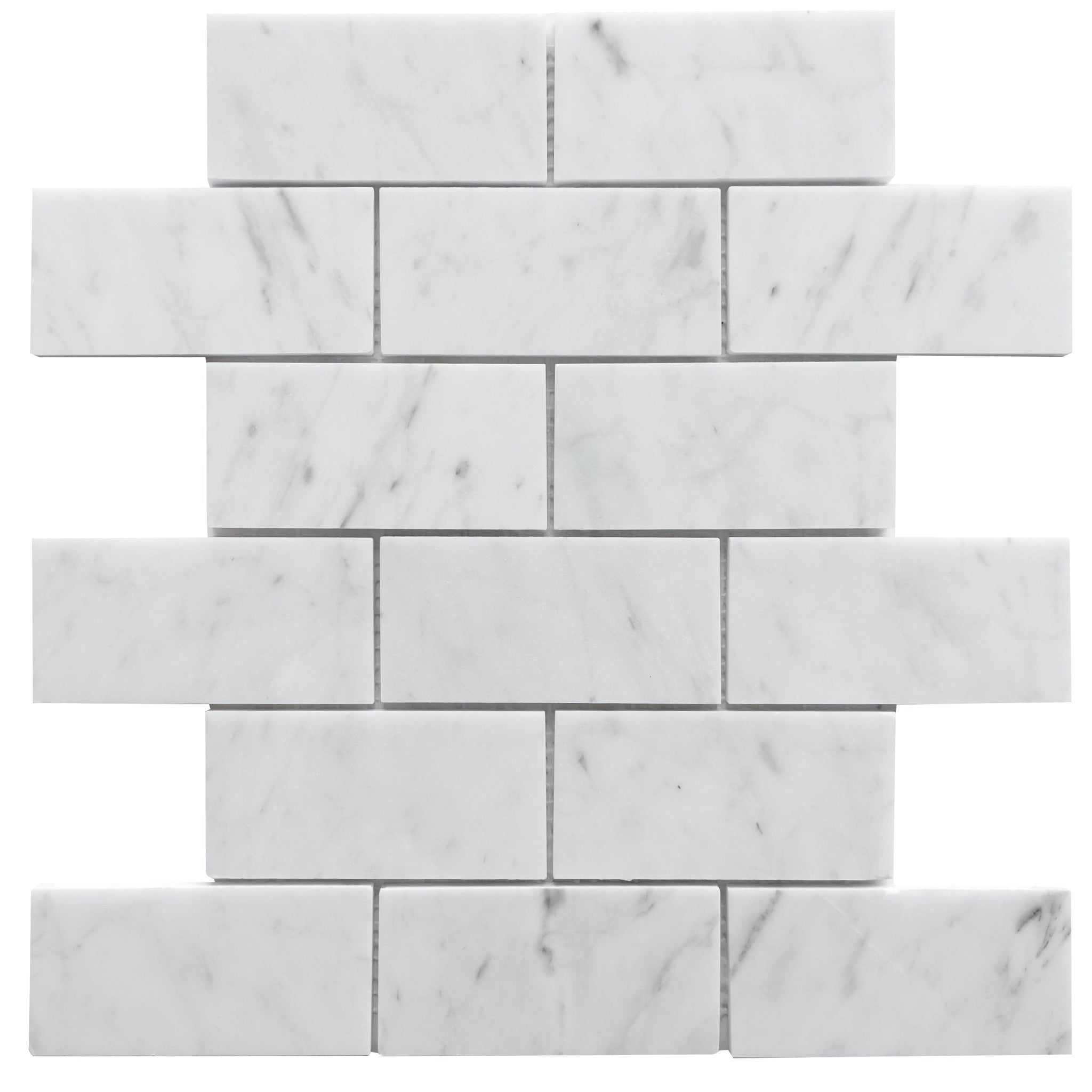 Altair Burgos 11 pcs. Rectangle Carrara White Marble Mosaic Floor and ...