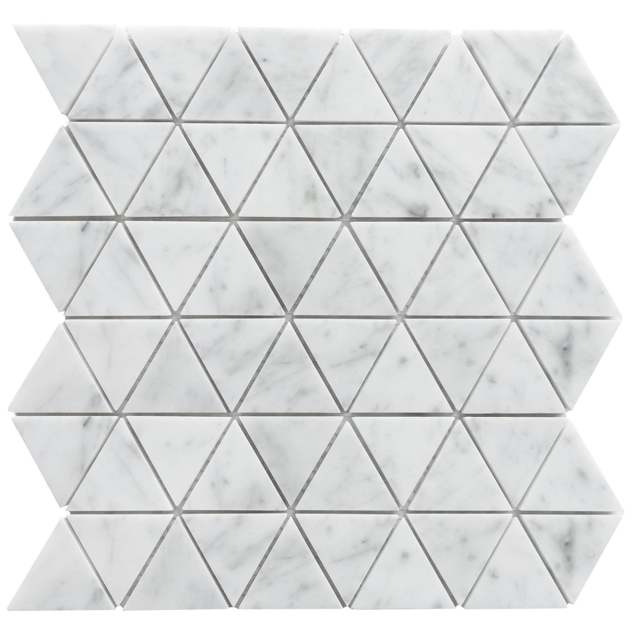 Altair Burgos 11 pcs. Triangle Carrara White Marble Mosaic Floor and W ...