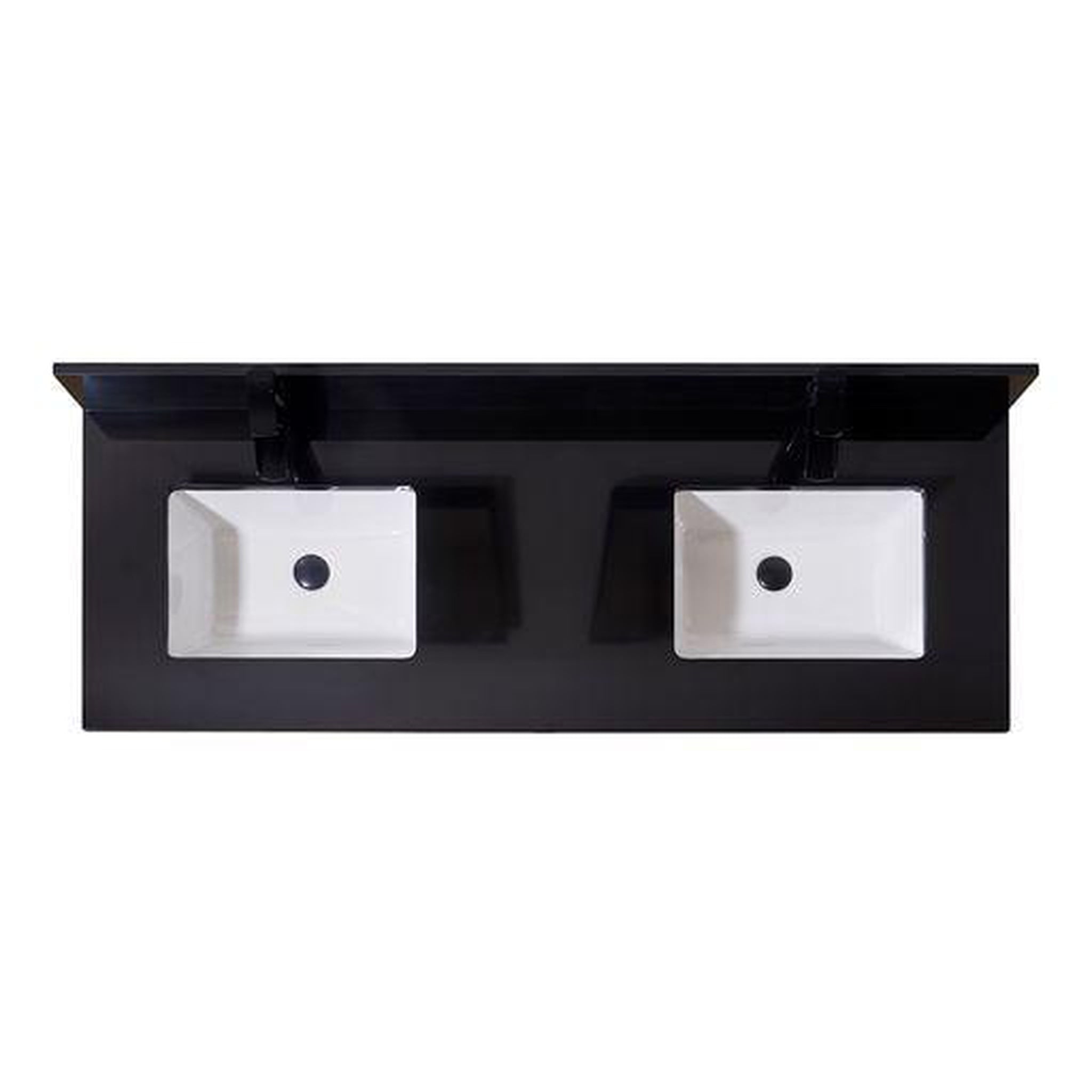 Altair Feltre 61" x 22" Imperial Black Composite Stone Bathroom Vanity ...