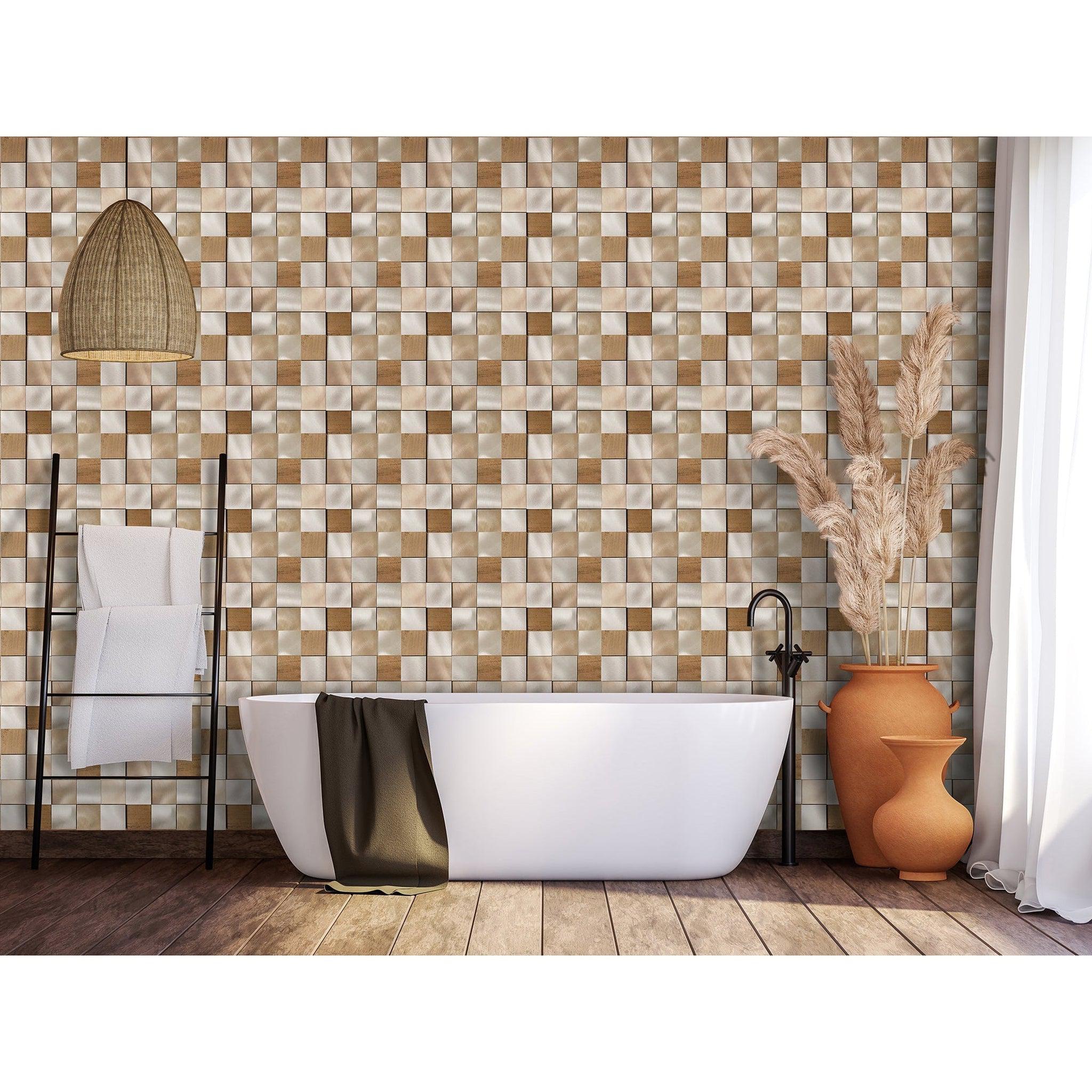 Altair Mijas 11 pcs. Square Copper Metal Mosaic Wall Tile – US Bath Store