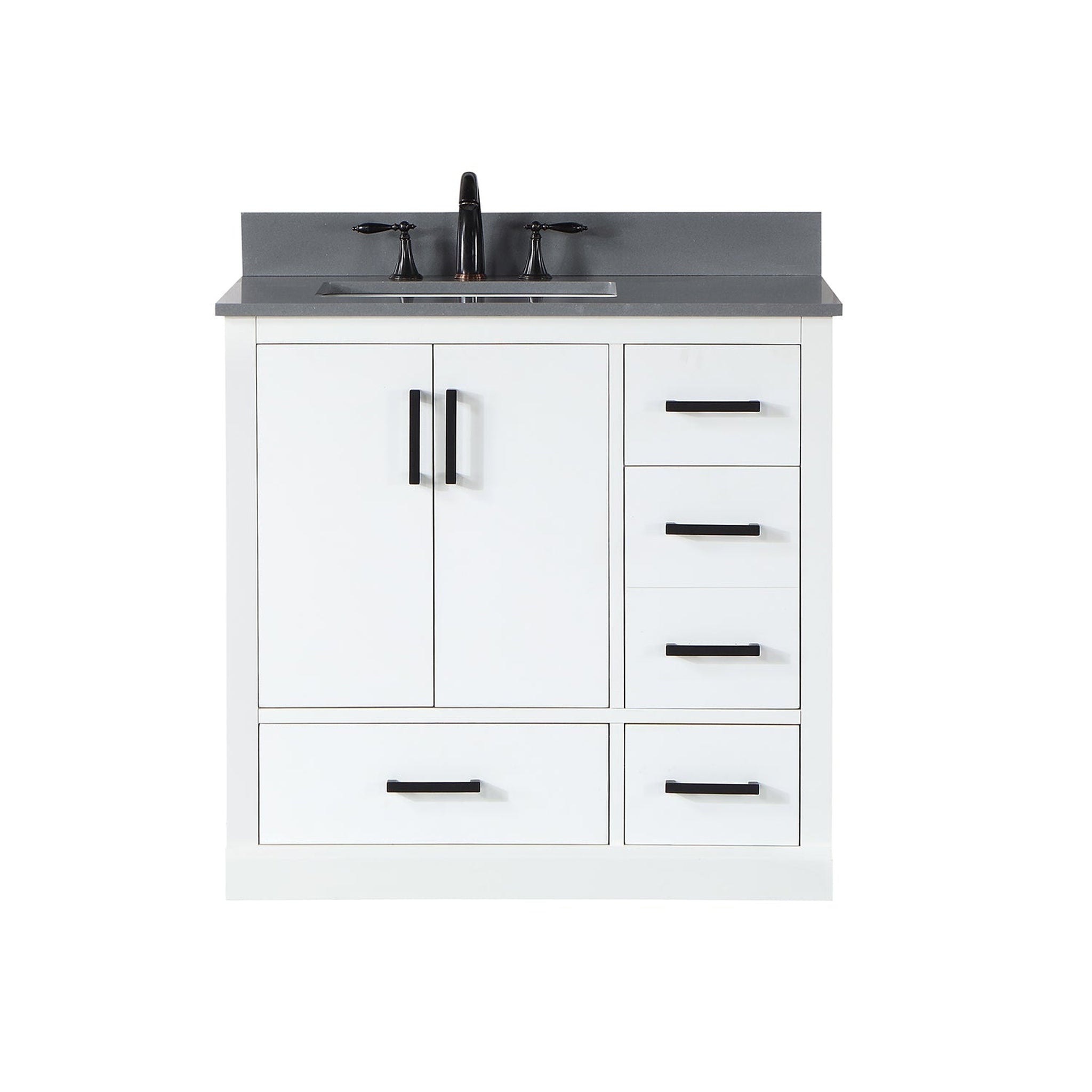 Altair Monna 36" White Freestanding Single Bathroom Vanity Set With Co ...