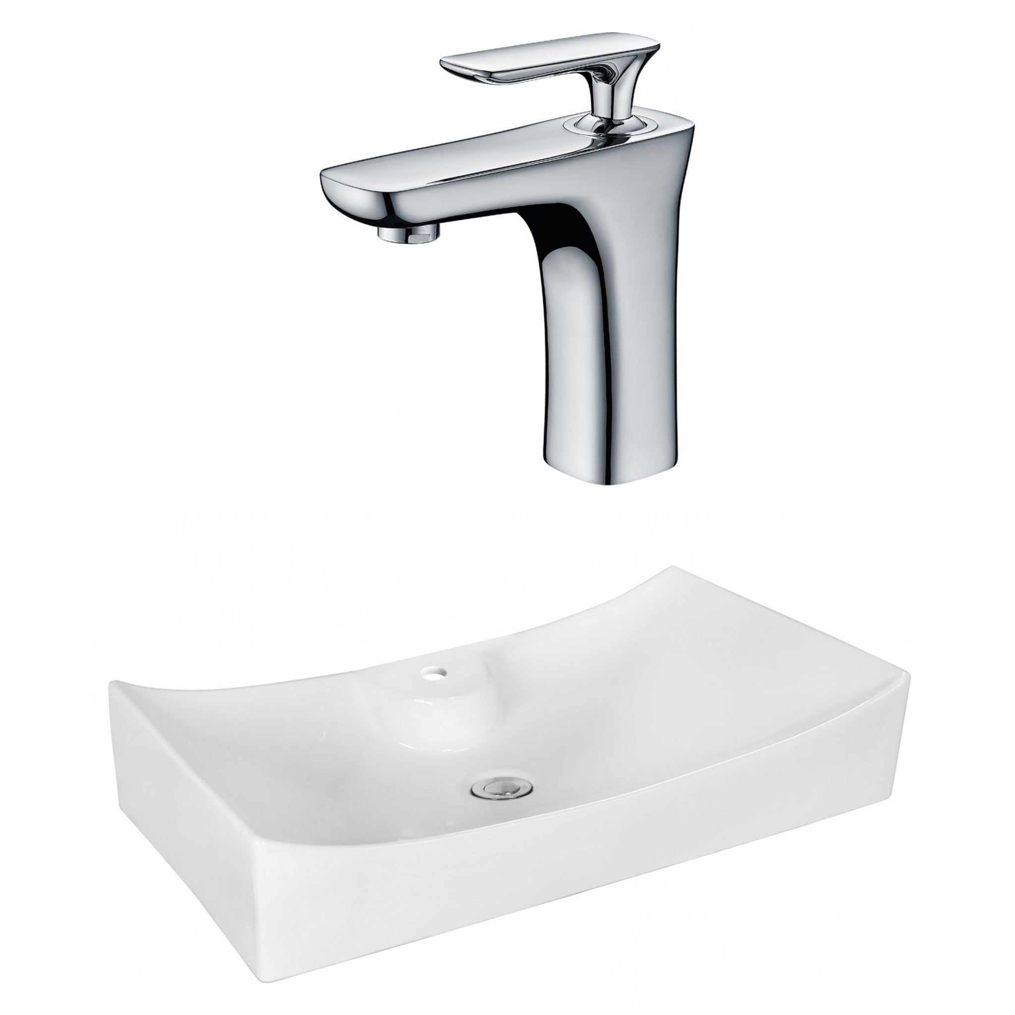 American Imaginations AI-18044 26" White Rectangular Ceramic Above Cou ...