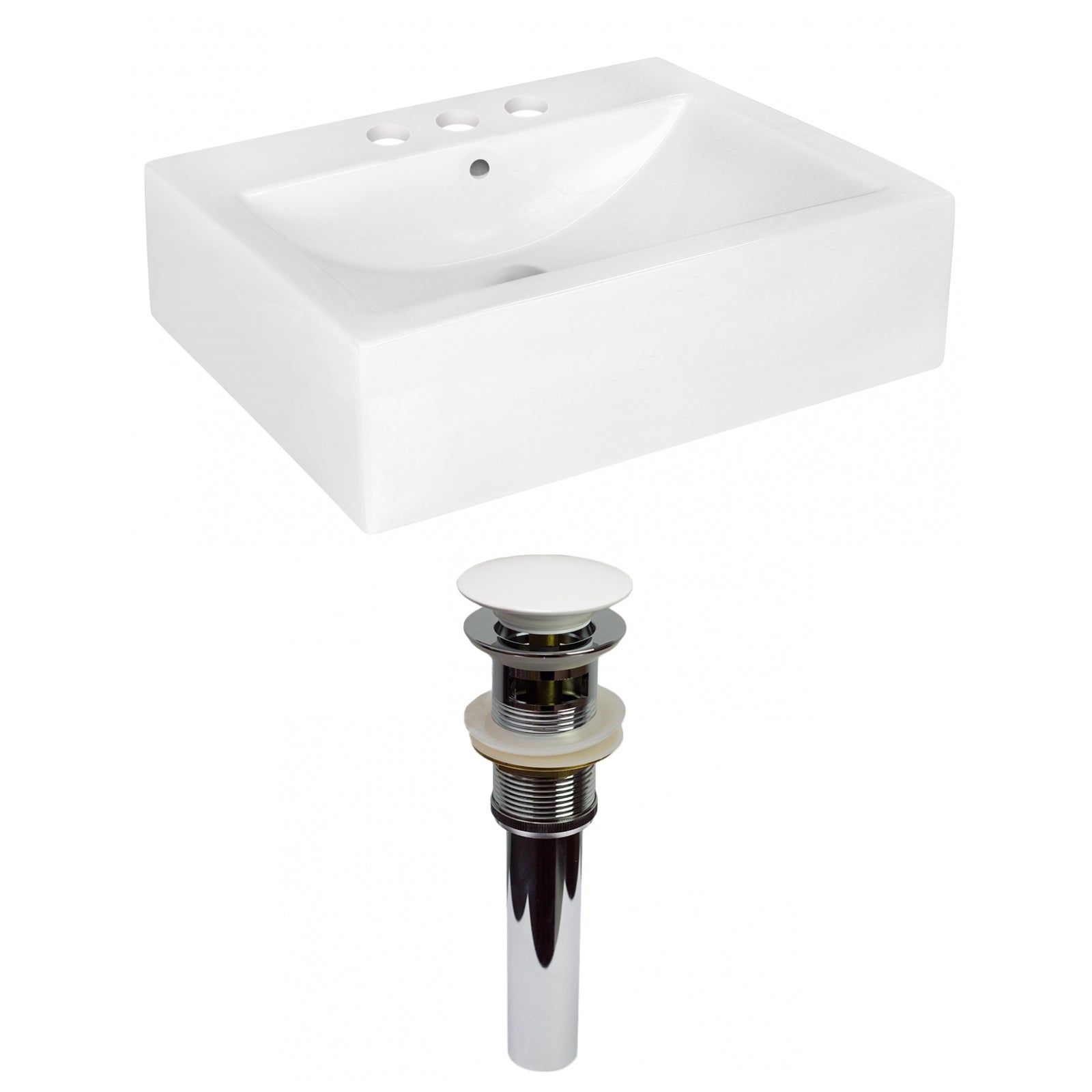 American Imaginations AI-31593 20" White Rectangular Above Counter Mod ...