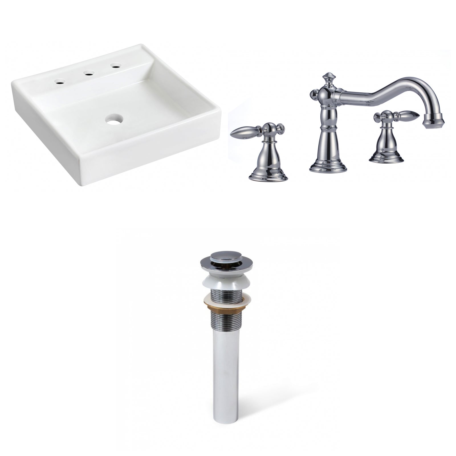 American Imaginations AI-34018 18" White Square Wall Mount Modern Bath ...