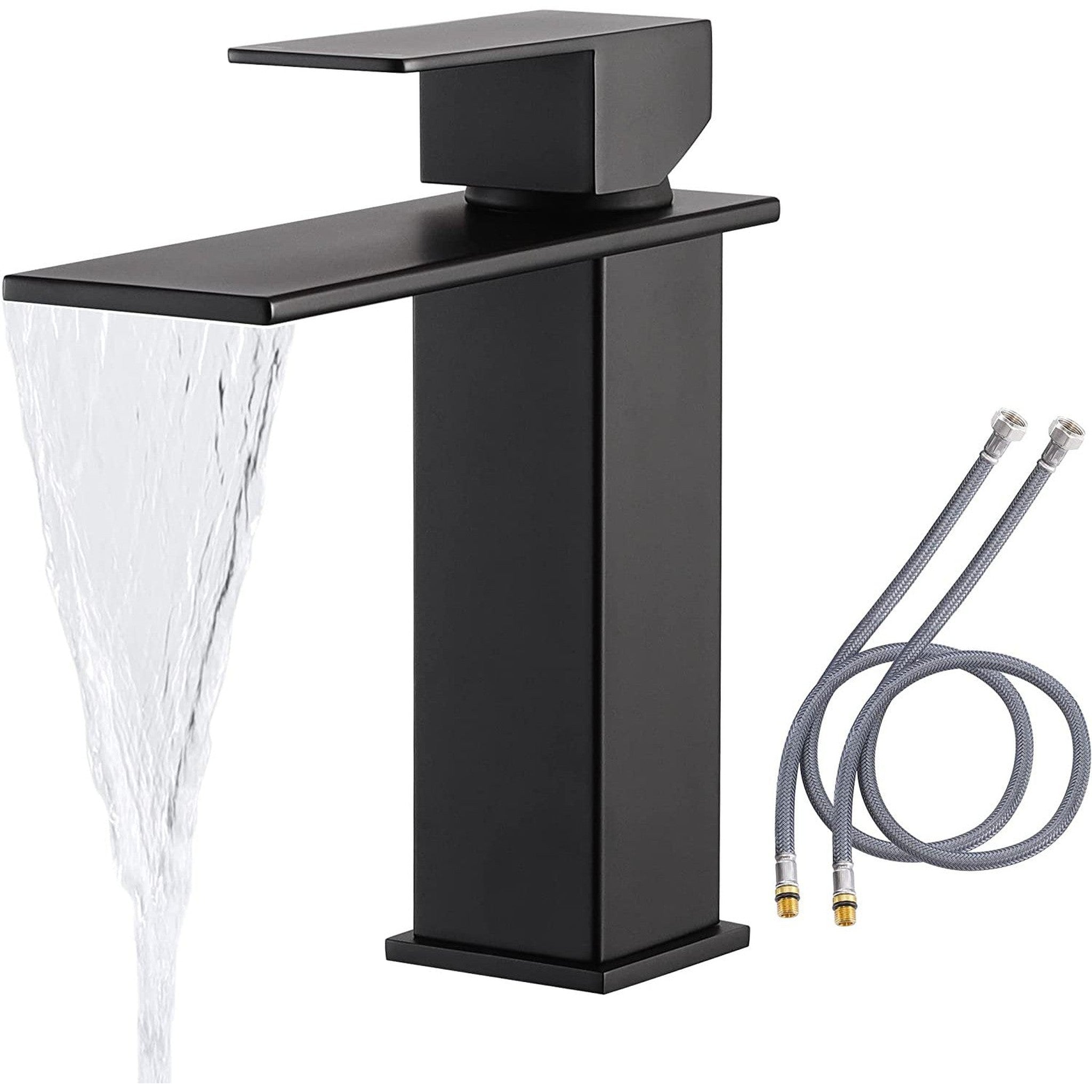American Imaginations AI-36106 Square Matte Black Stainless Steel Bath ...