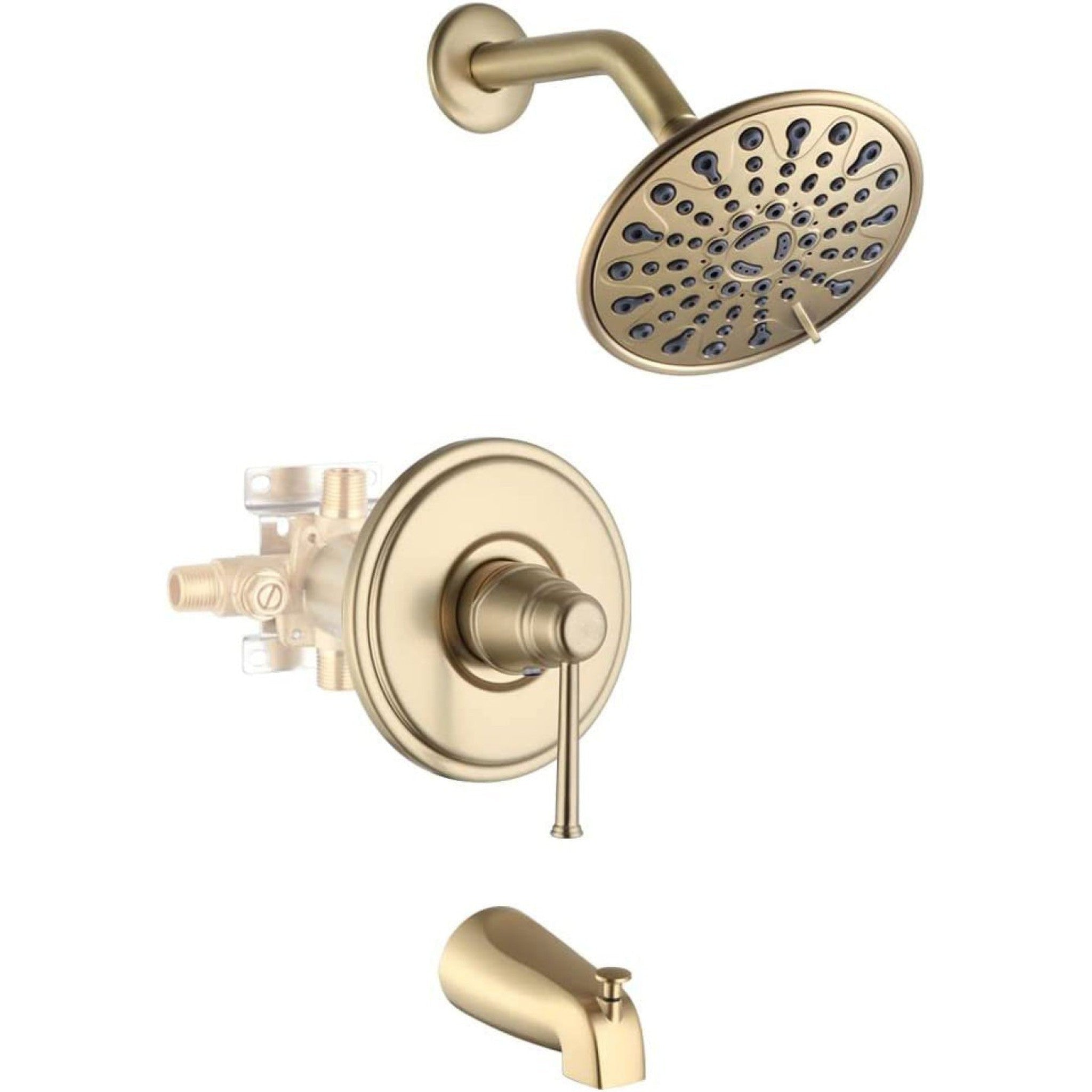 American Imaginations AI-36157 12" Brushed Gold Round Brass Modern Sho ...