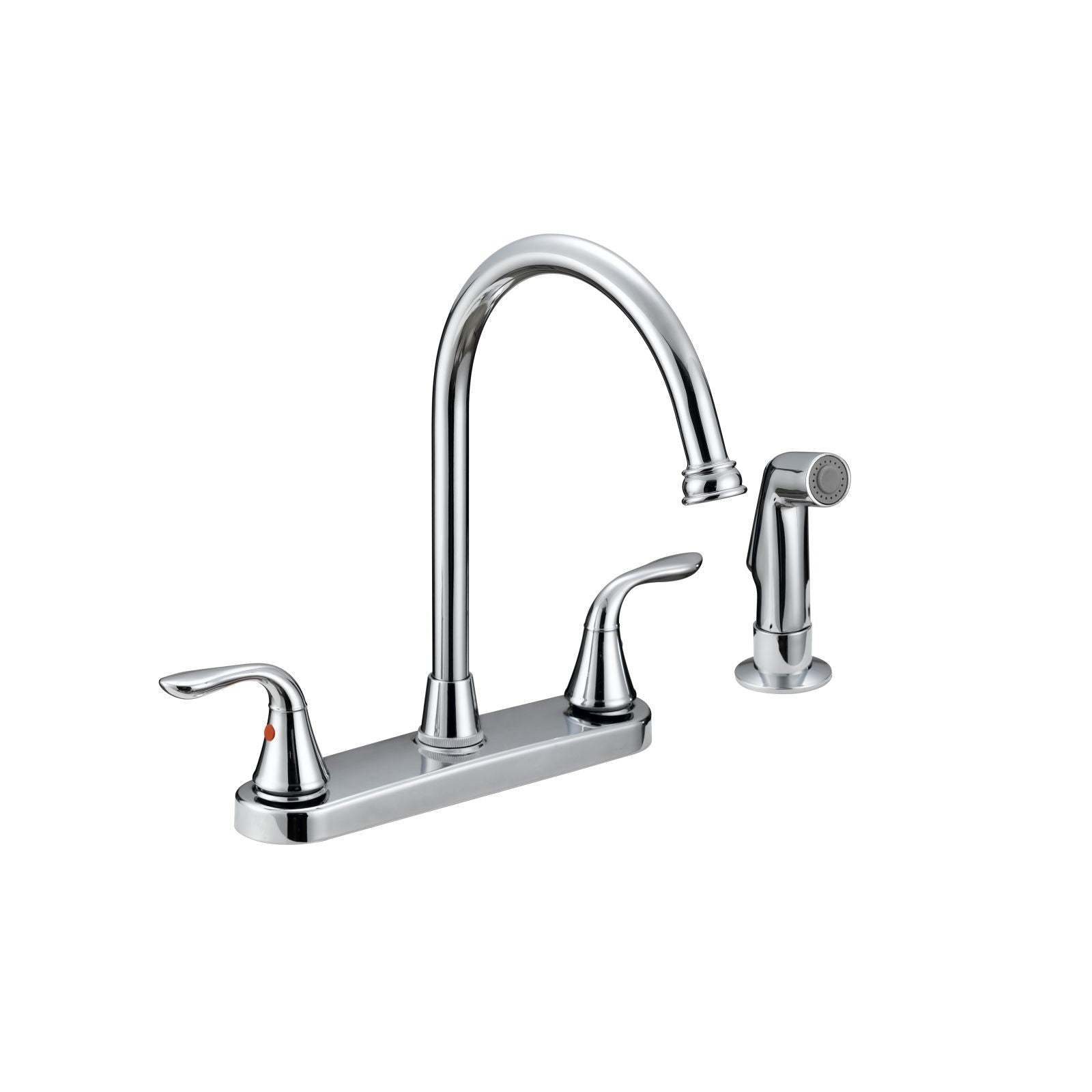 BK Products Two Metal Lever Handle High Arc Chrome Faucet with Matchin ...