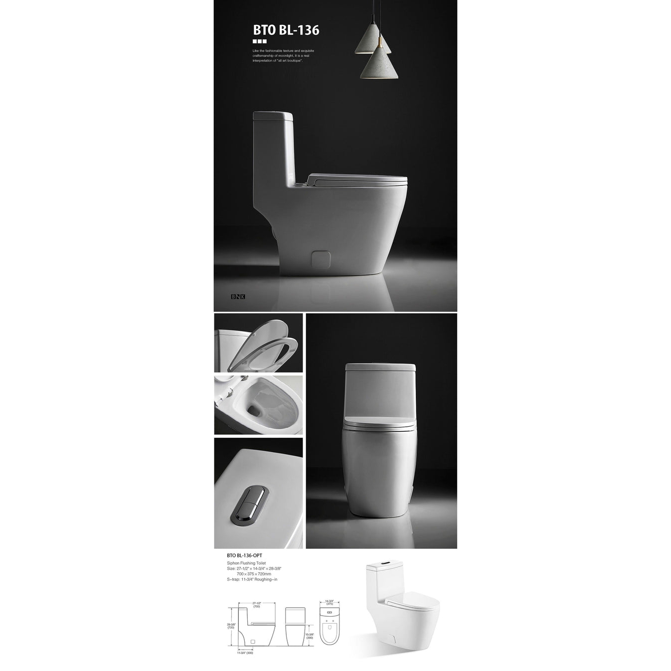 BNK BTO BL-136 Siphon Flushing Toilet – US Bath Store