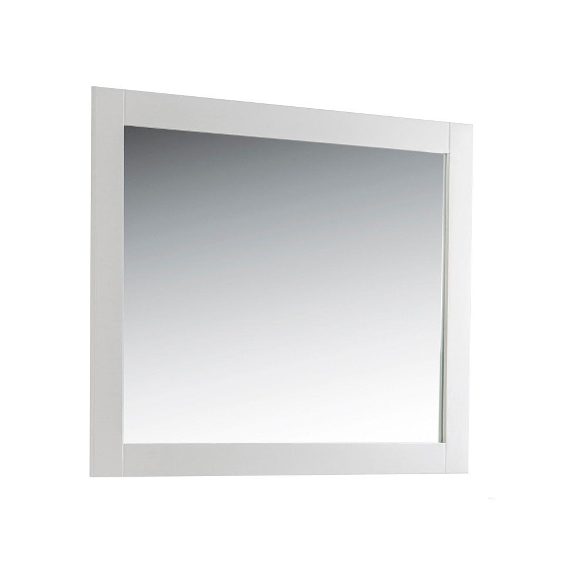 Bellaterra Home Milani 40" x 32" White Rectangle Wall-Mounted Solid Wo ...
