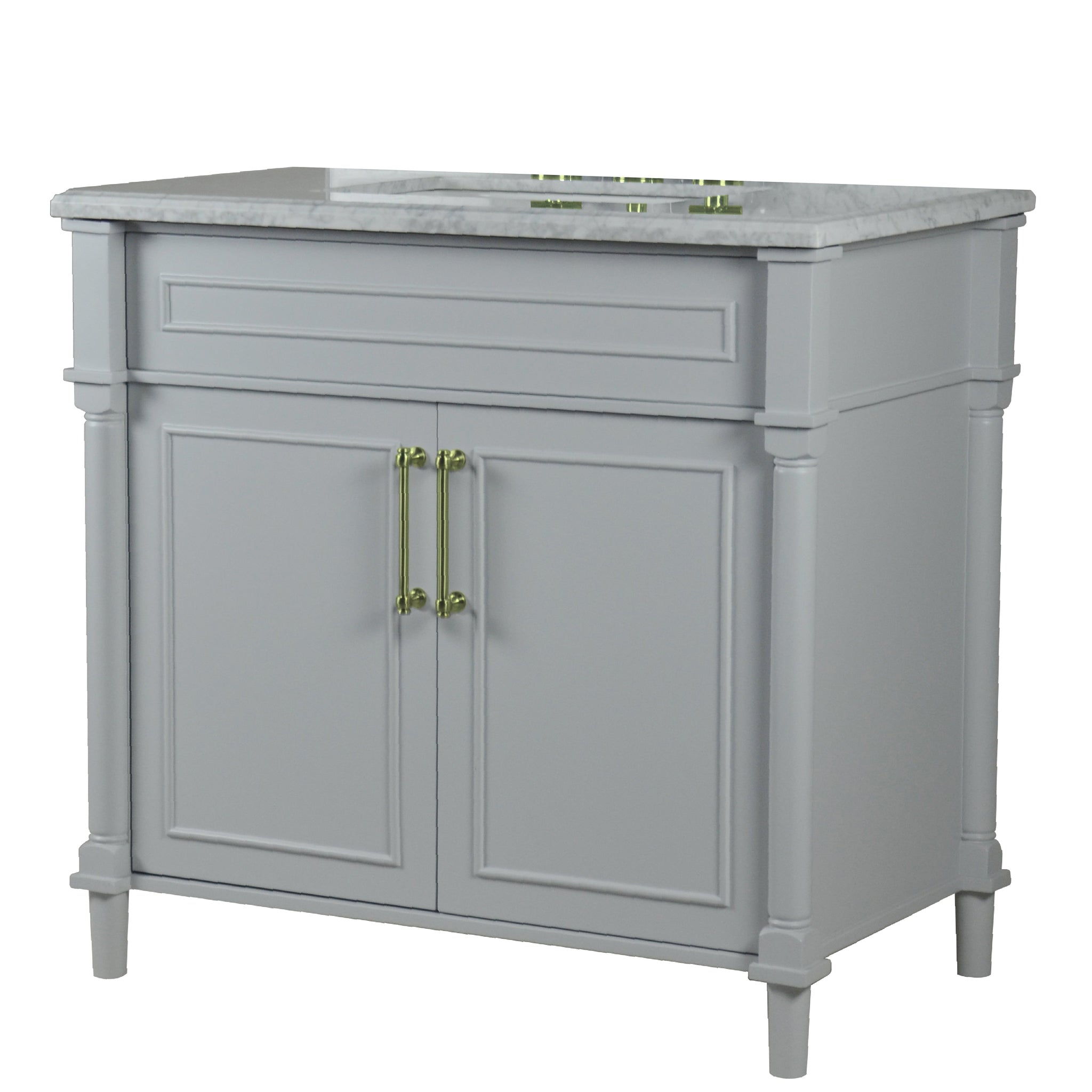 Bellaterra Home Napa 36" 2-Door Gray Freestanding Vanity Set With Cera ...