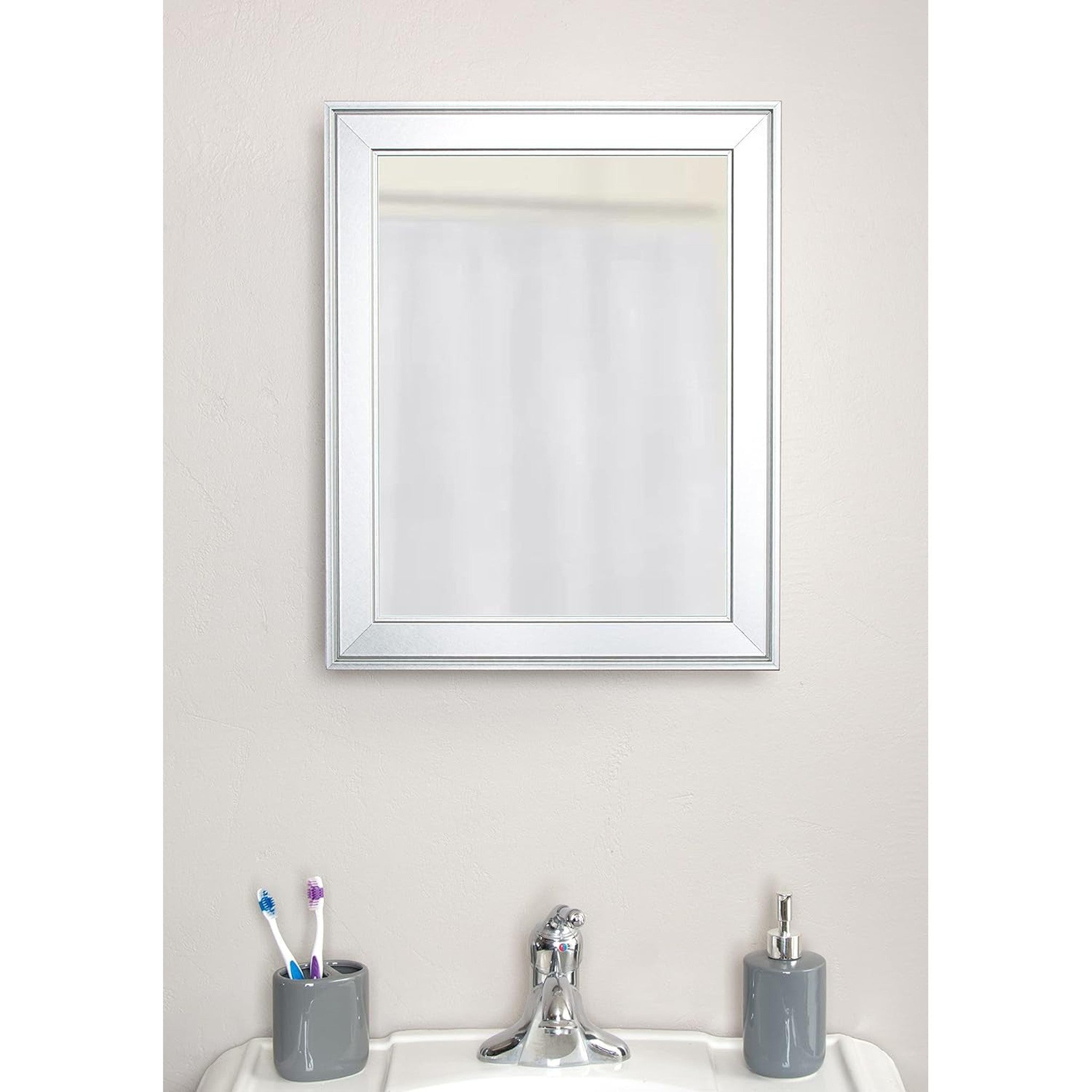 Brandtworks Framed Plastic 21" x 17" Silver Medicine Cabinet – US Bath ...