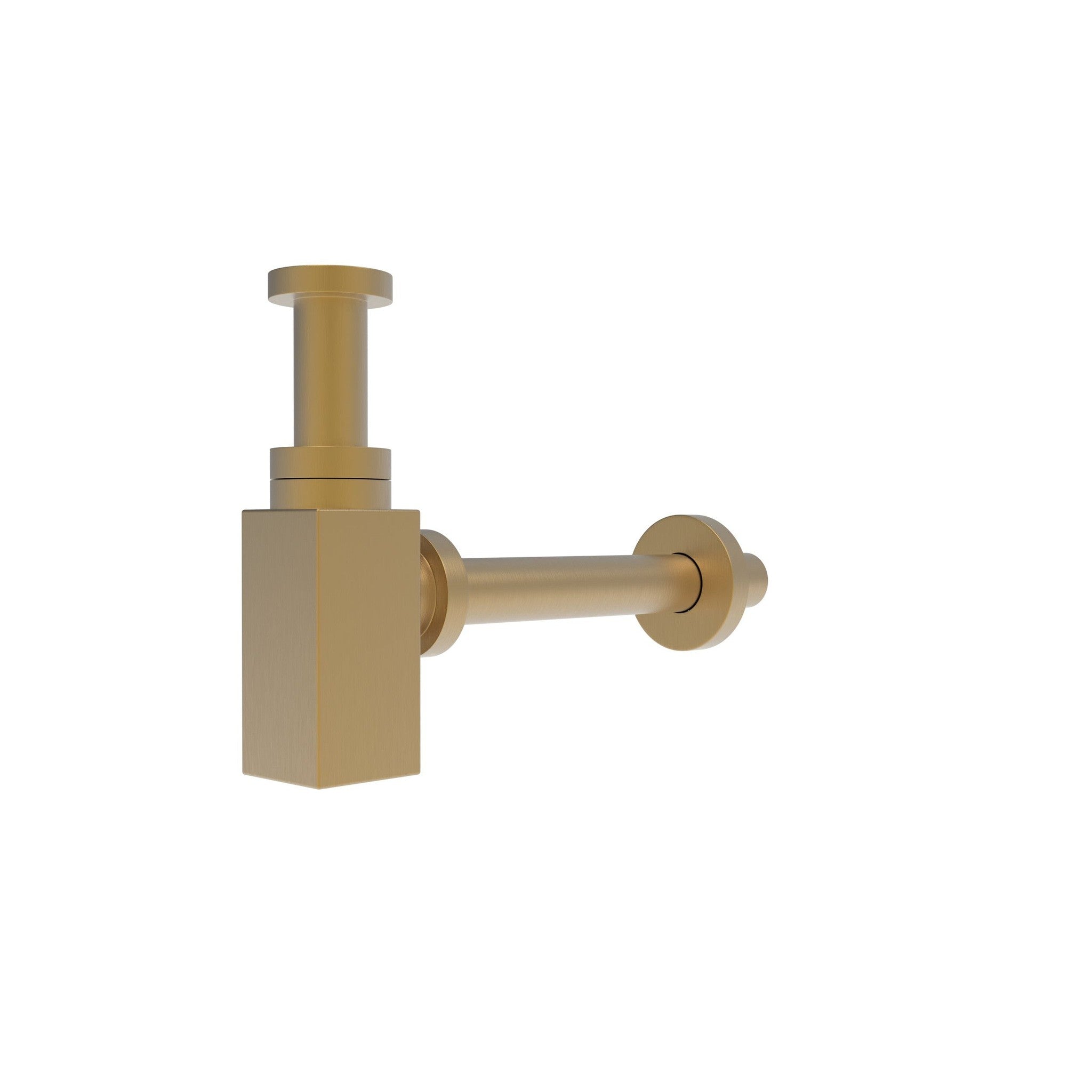 Castello USA Brushed Gold Decorative Square Siphon Bottle Brass P-Trap ...