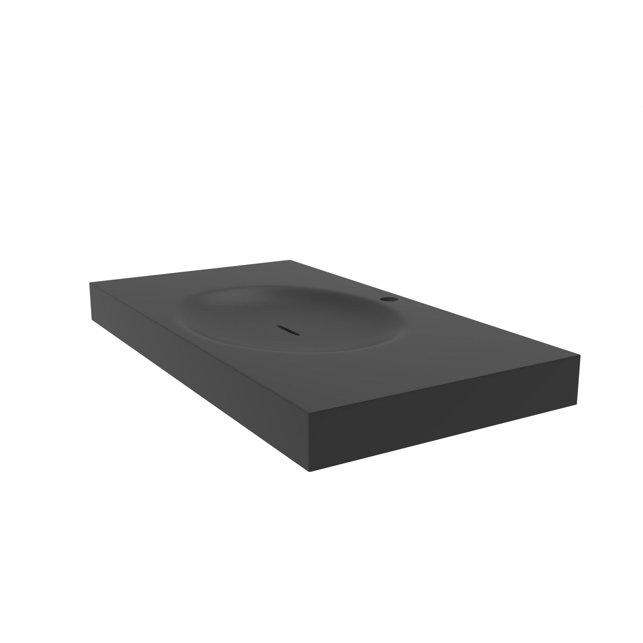 Castello USA Darleen 36" Black Wall-Mounted Shallow Basin Bathroom Sin ...