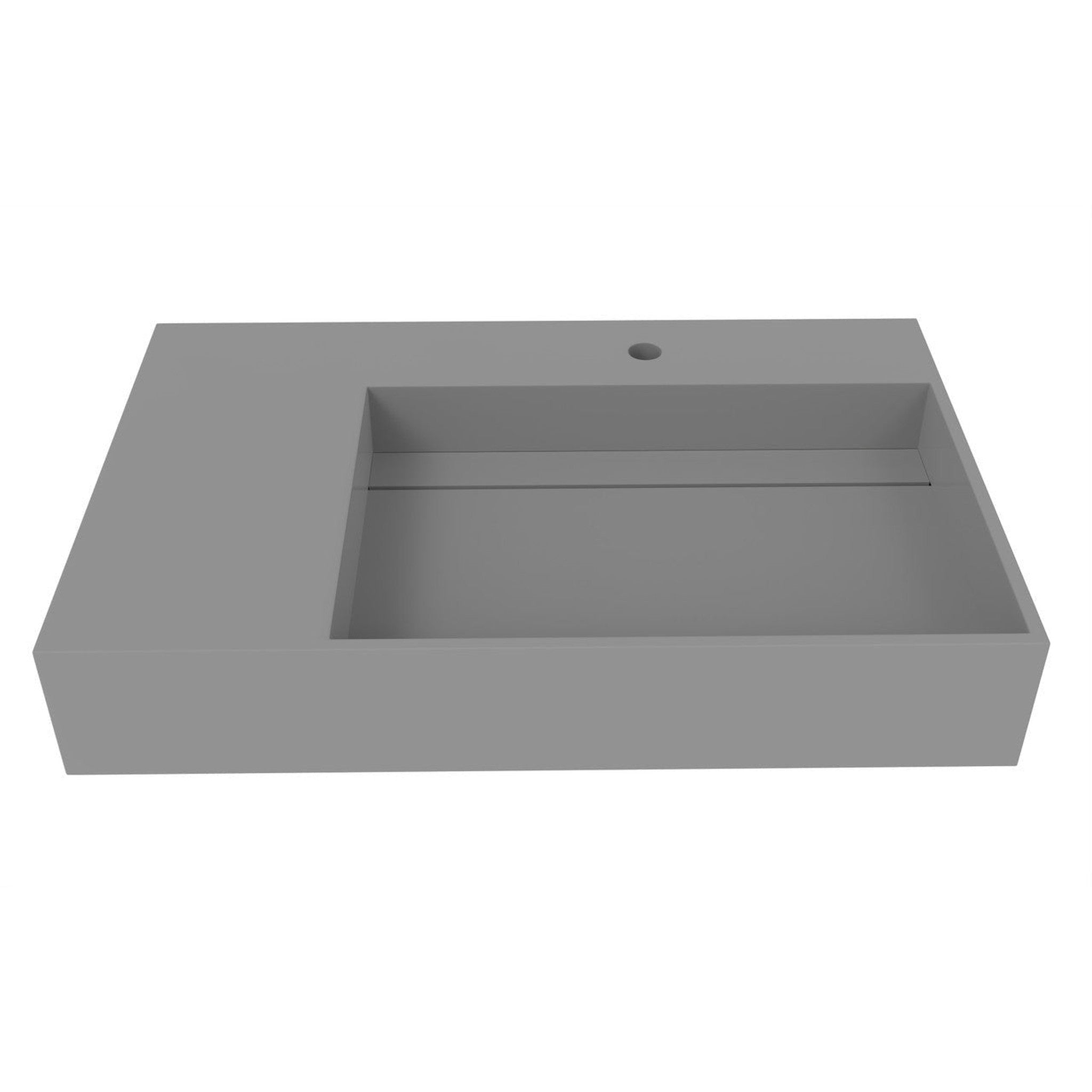 Castello USA Juniper 30" Gray Right Offset Wall-Mounted Bathroom Sink ...