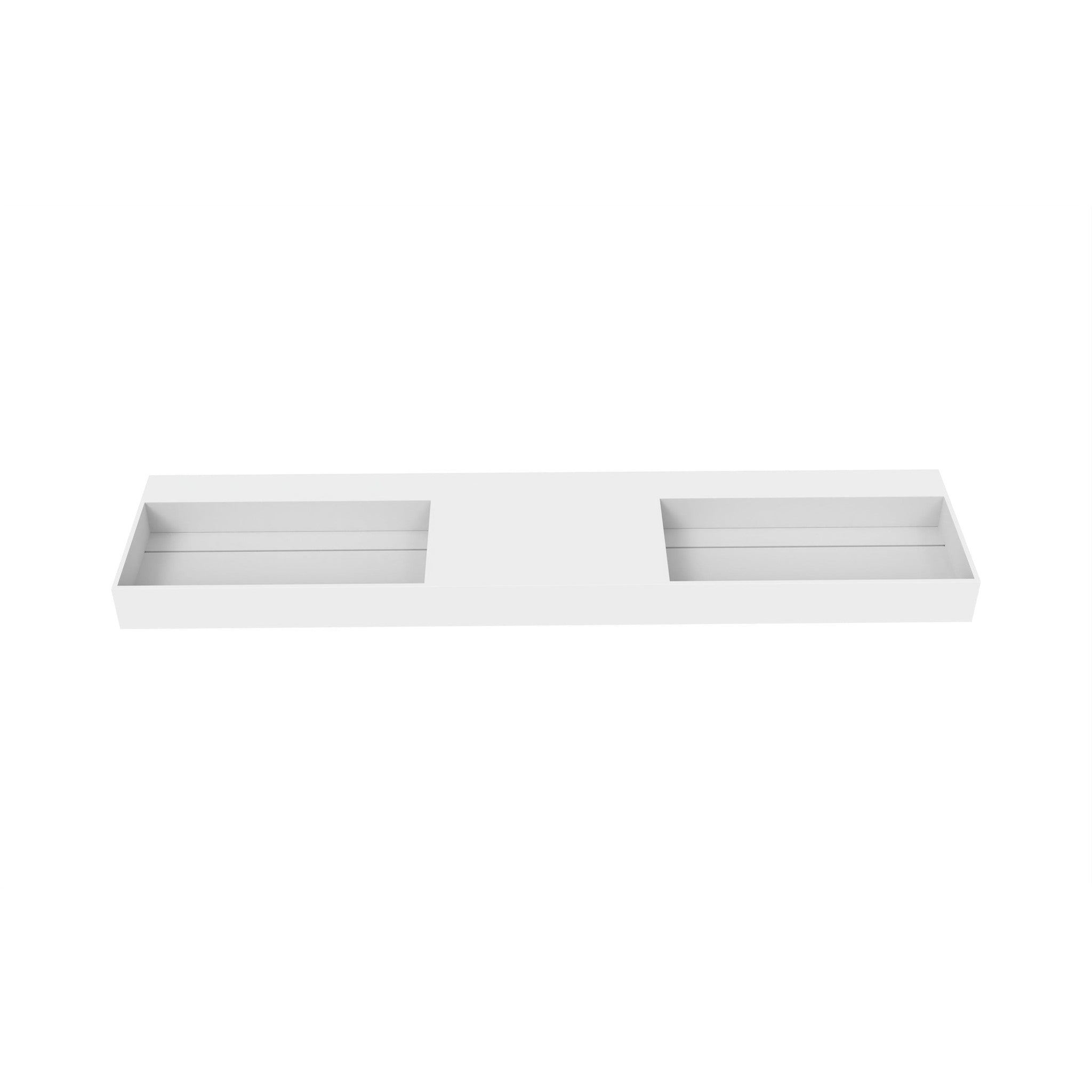 Castello USA Juniper 84" Double White Wall-Mounted Bathroom Sink Witho ...