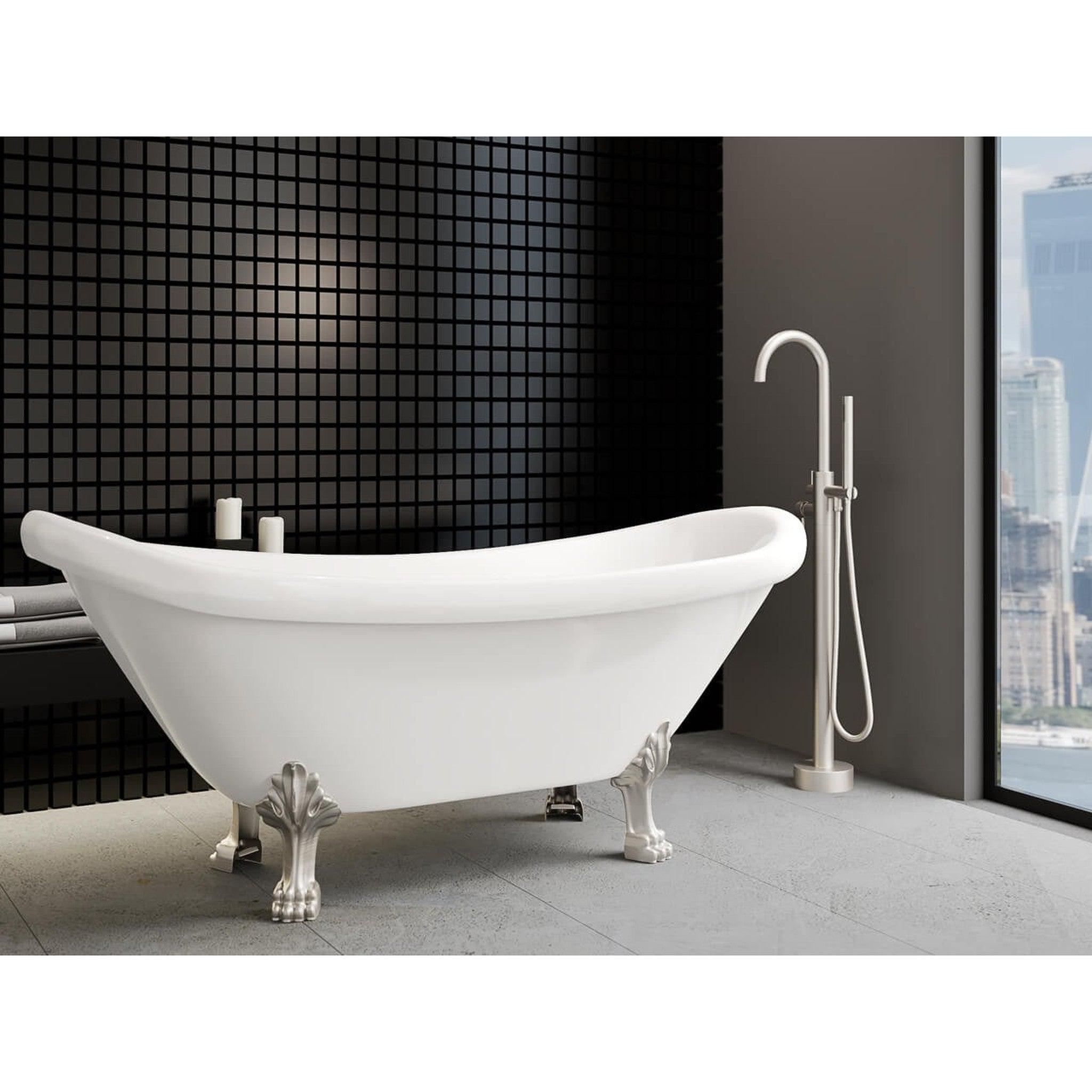 Castello USA Neptune Brushed Nickel Standard Freestanding Bathtub Fill ...