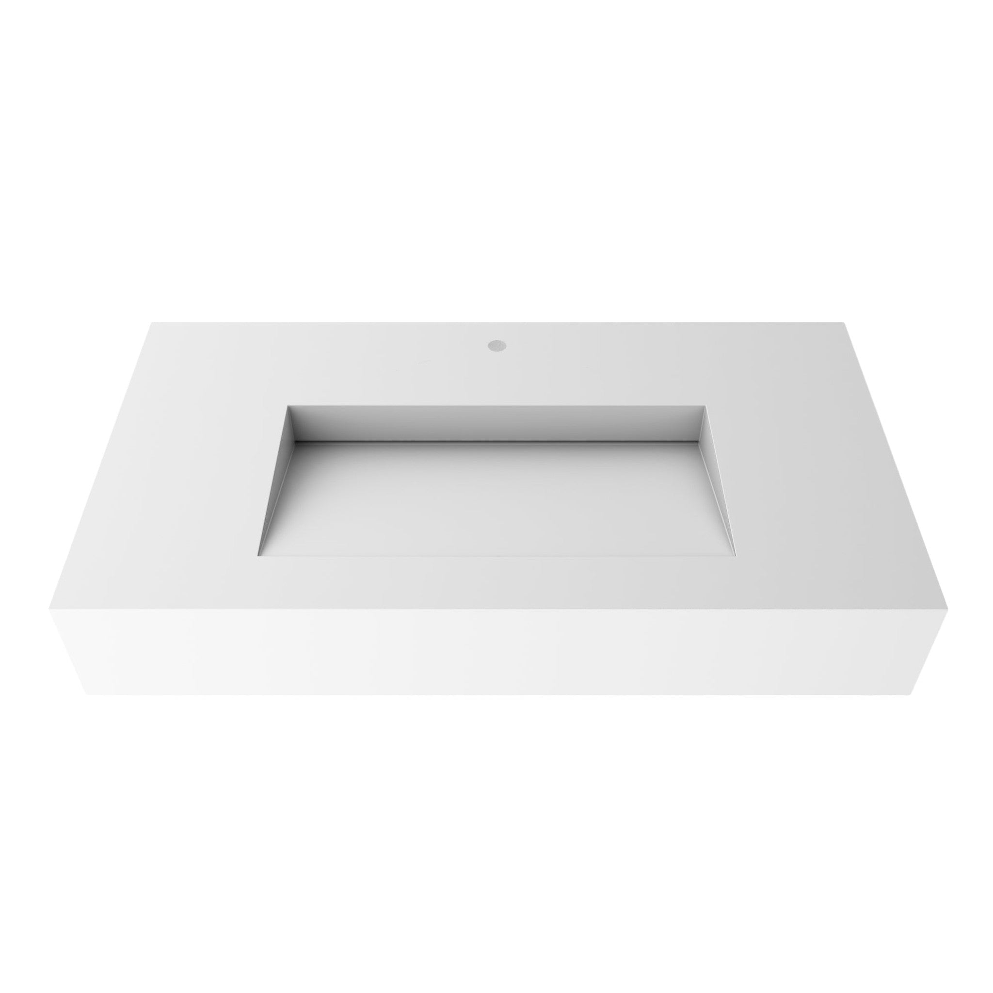 Castello USA Pyramid 36" White Wall-Mounted Bathroom Sink With Faucet ...