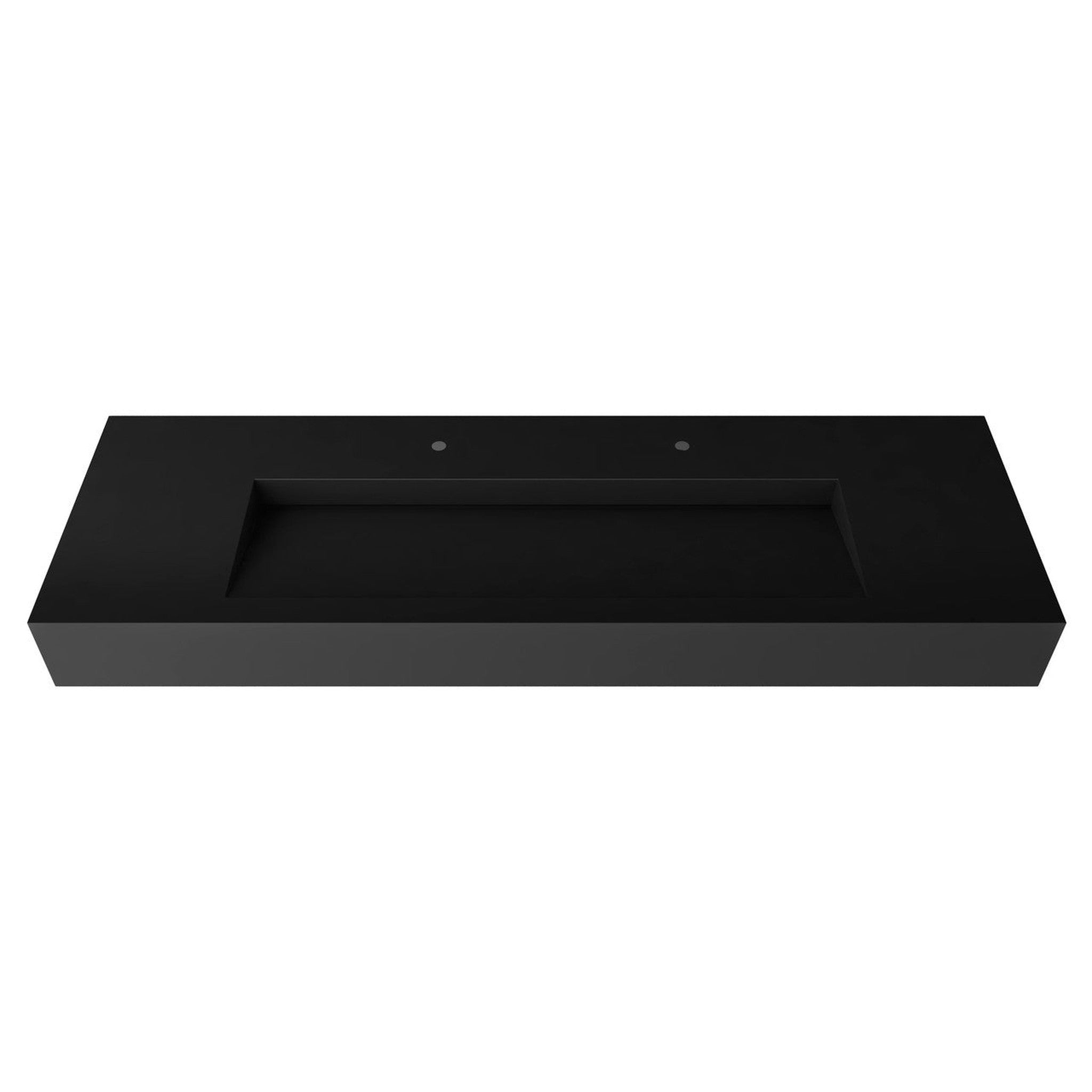 Castello USA Pyramid 60" Black Wall-Mounted Bathroom Sink With Faucet ...