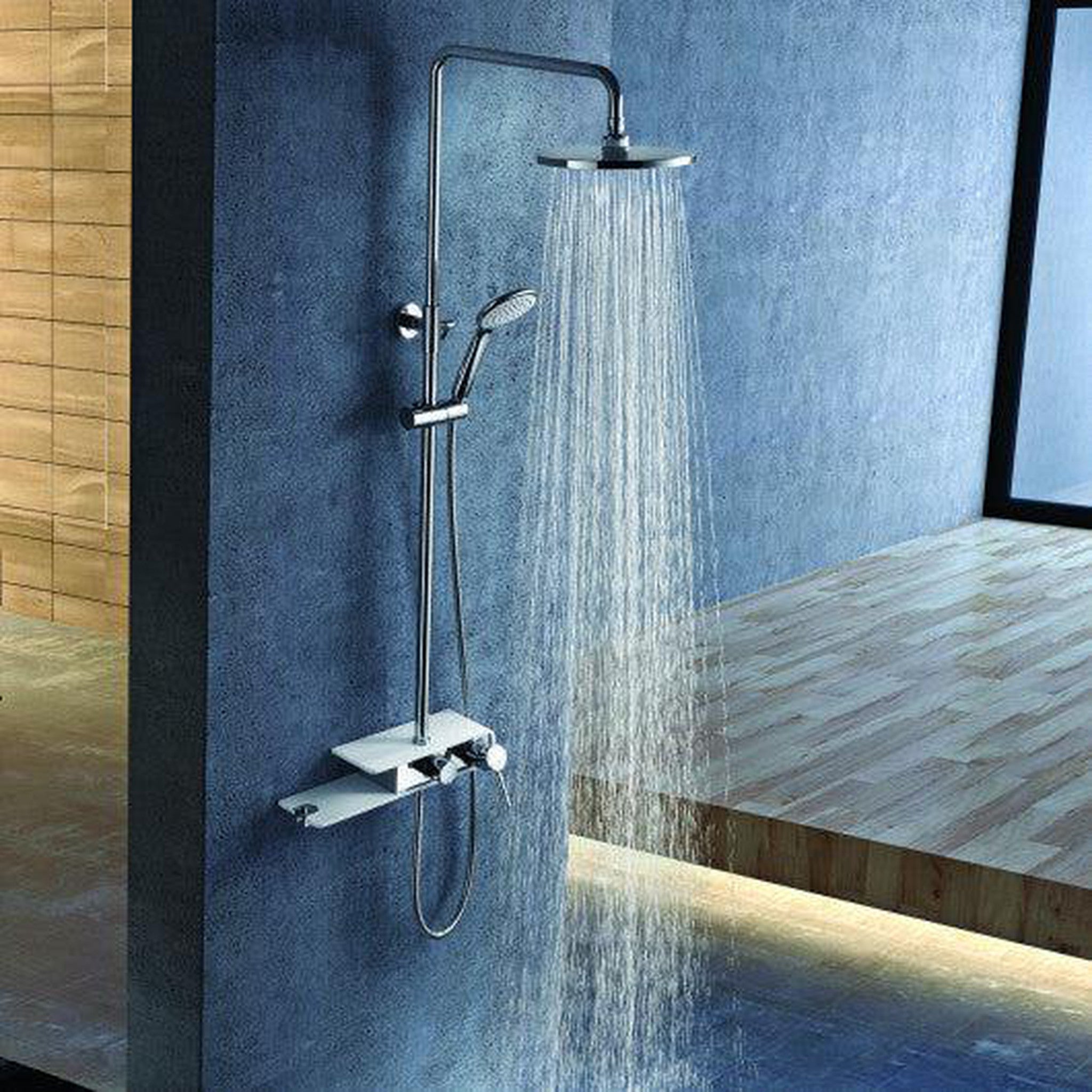 Costway Stainless Steel Panel Rainfall Shower Column with Hand Shower ...