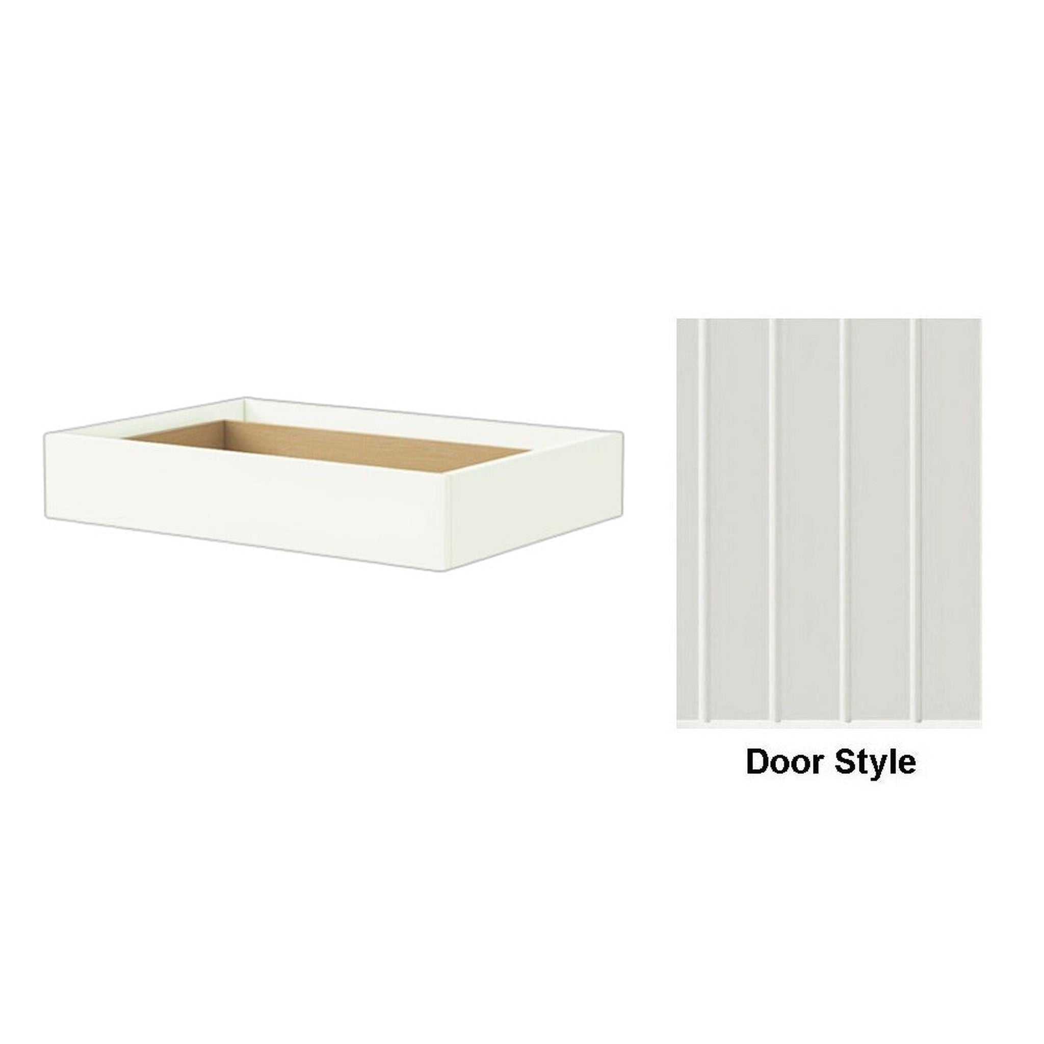 DM Bath 30" Designer White Finish Make-Up Drawer Attachment with Groov ...