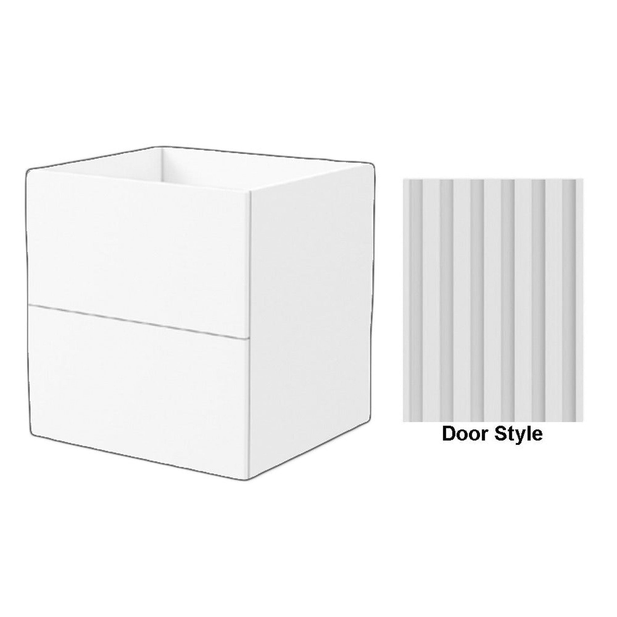 DM Bath 30" Light Greige Finish Floating Bathroom Vanity with Flutted ...