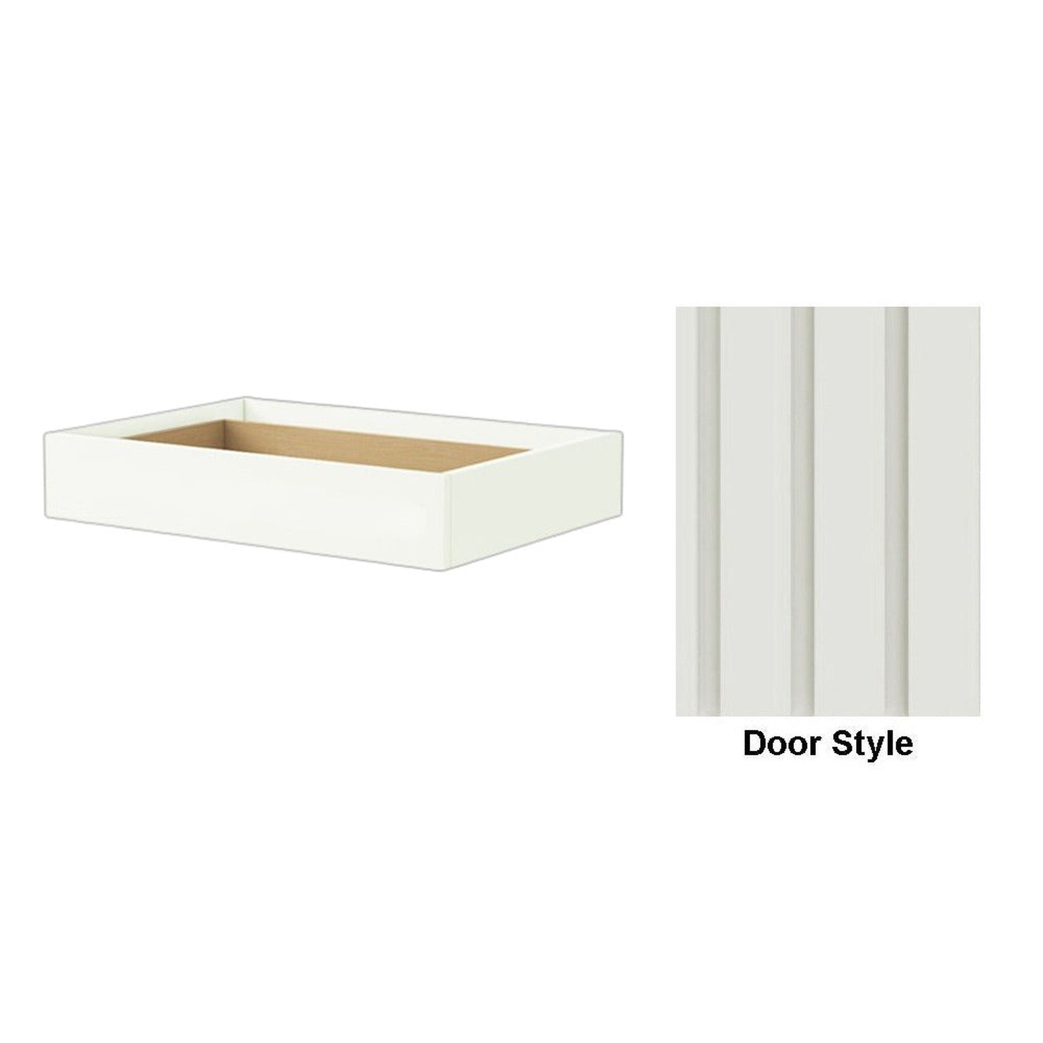 DM Bath 30" Whitewash Maple Stain Make-Up Drawer Attachment with Flutt ...
