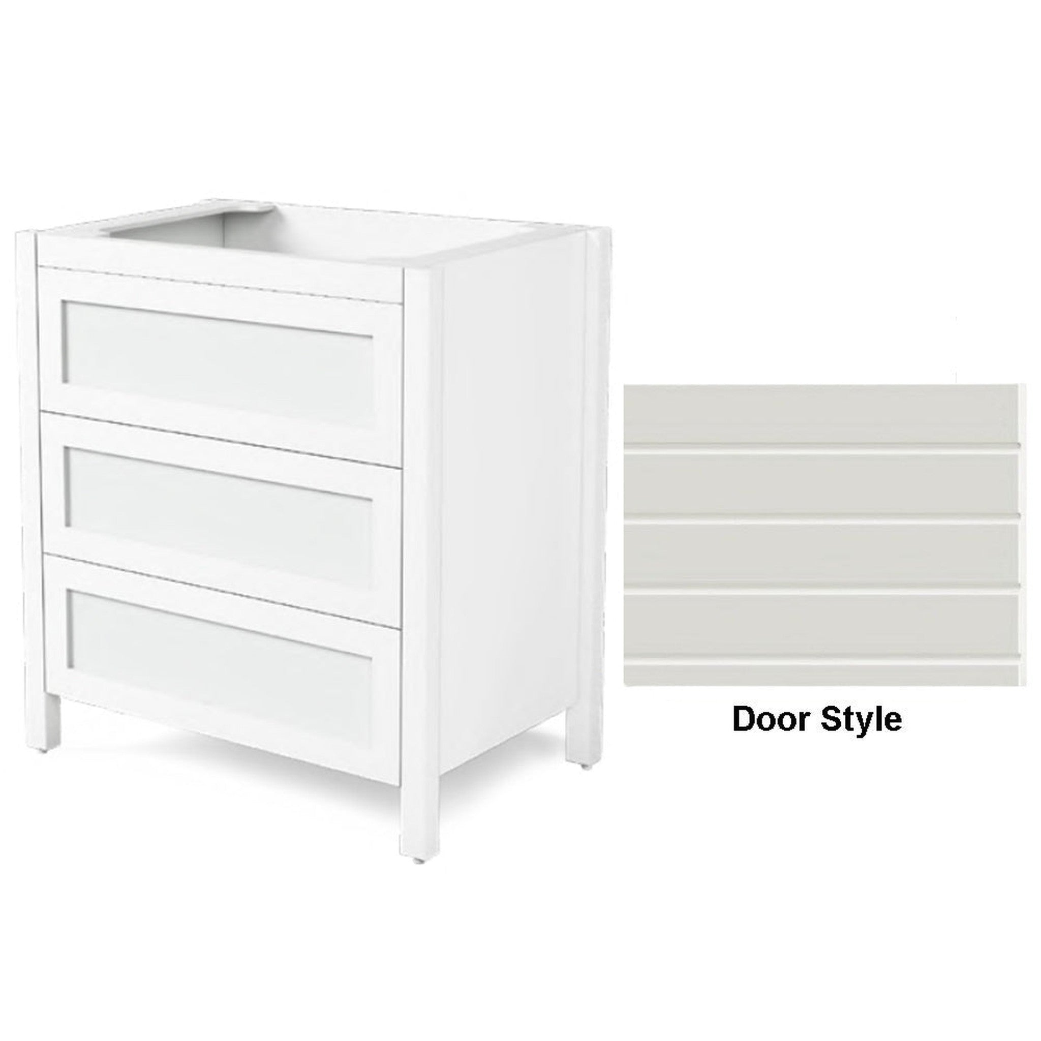 DM Bath 36" Light Greige Finish Freestanding 3-Drawer Cabinet with Hor ...