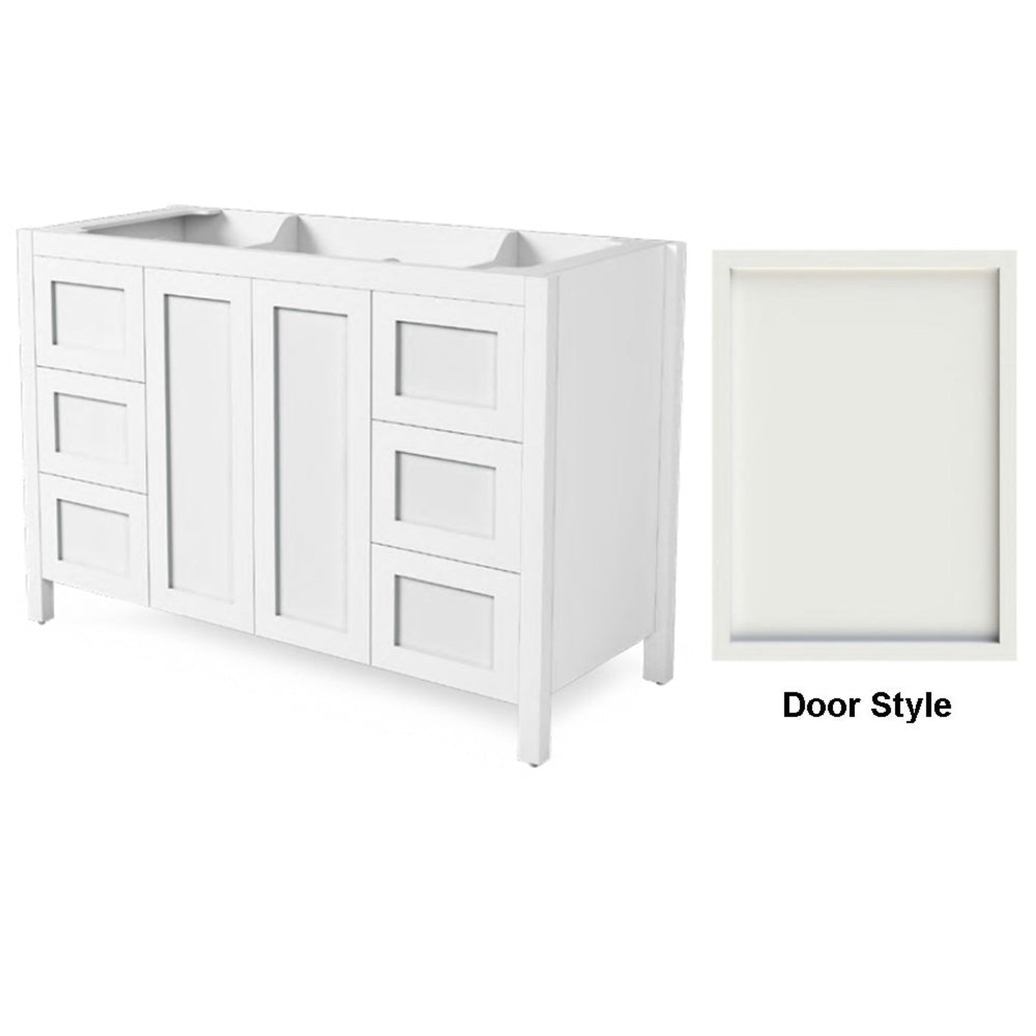 DM Bath 42" Light Greige Finish Freestanding Bathroom Vanity with Slim ...