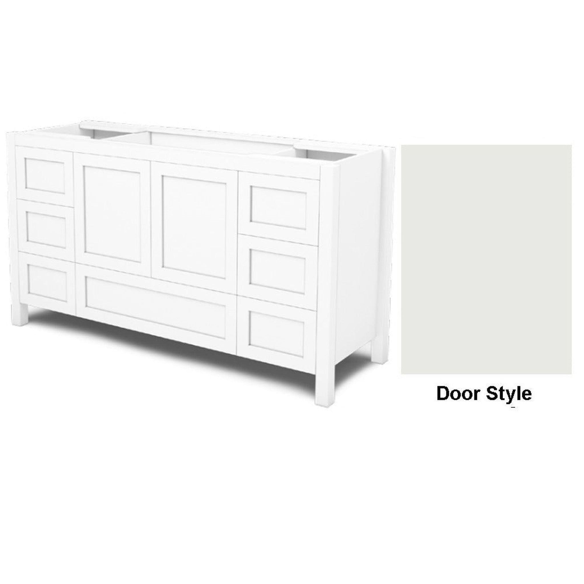 DM Bath 60" Toffee Maple Stain Freestanding Bathroom Vanity with Slab ...