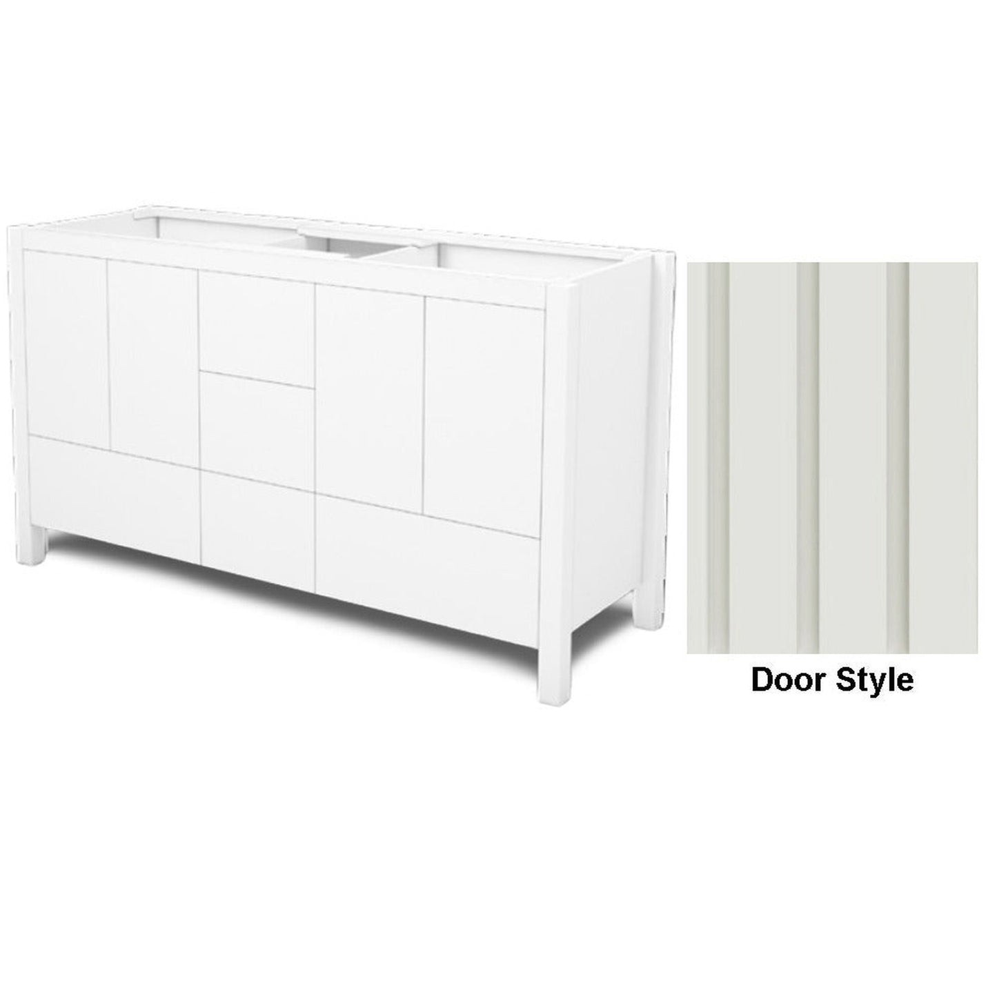 DM Bath 60" Whitewash Maple Stain Freestanding Double Bathroom Vanity ...