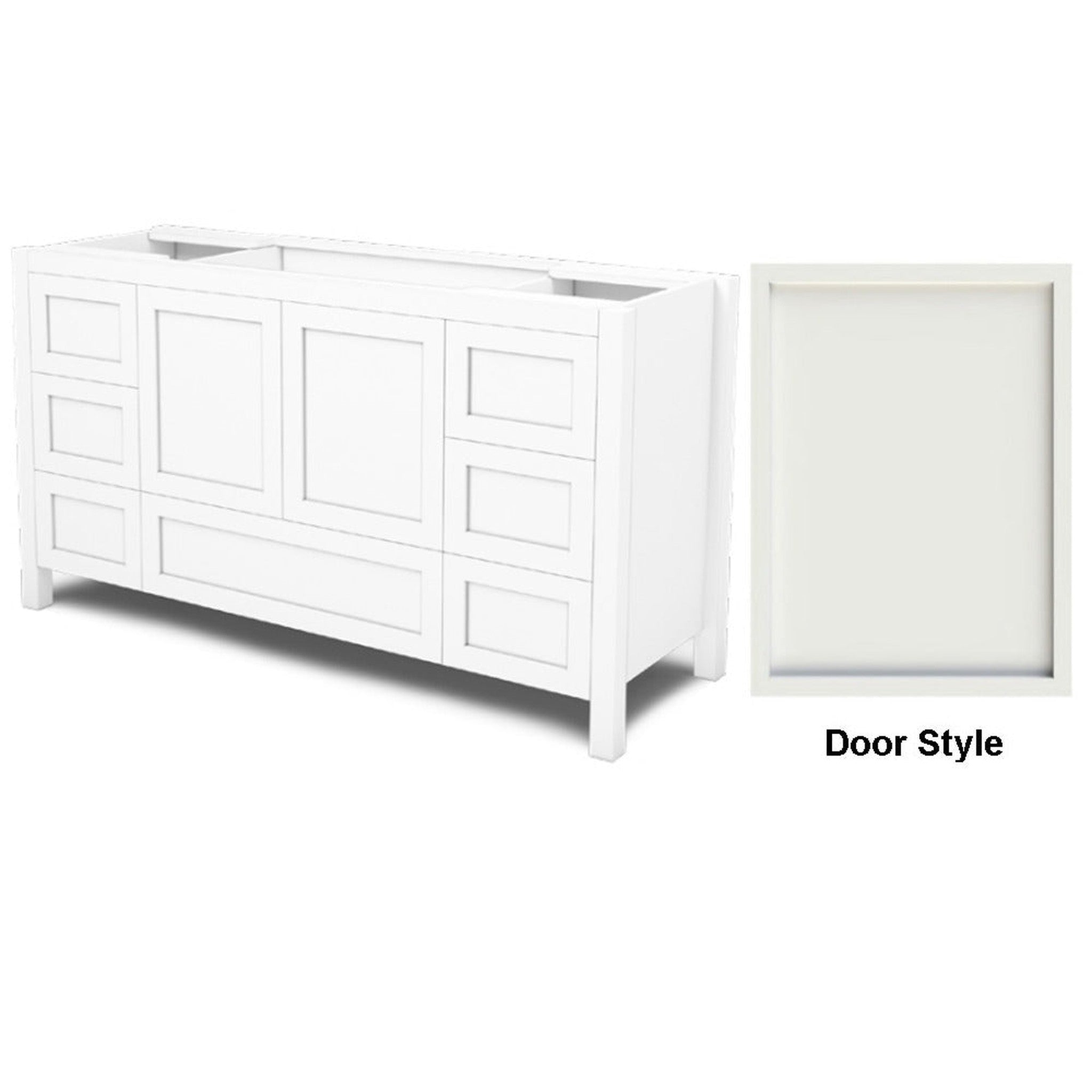 DM Bath 60" Winter Maple Stain Freestanding Bathroom Vanity with Slim ...