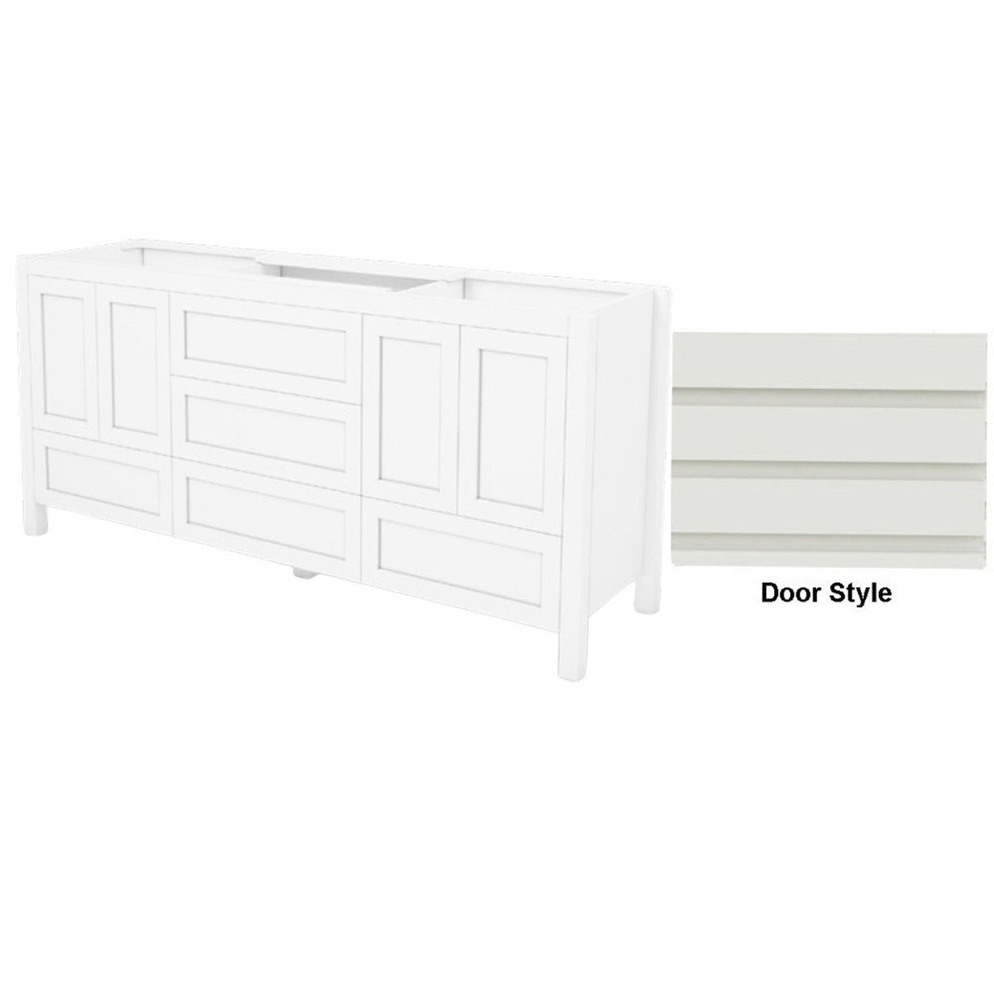 DM Bath 72" Dark Greige Finish Freestanding Double Bathroom Vanity wit ...