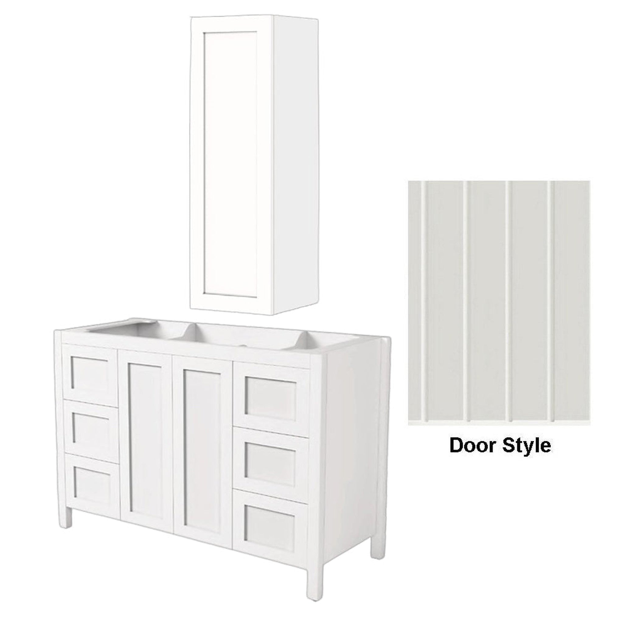 DM Bath AVA Combo 48" Whitewash Maple Stain Freestanding Bathroom Vani ...