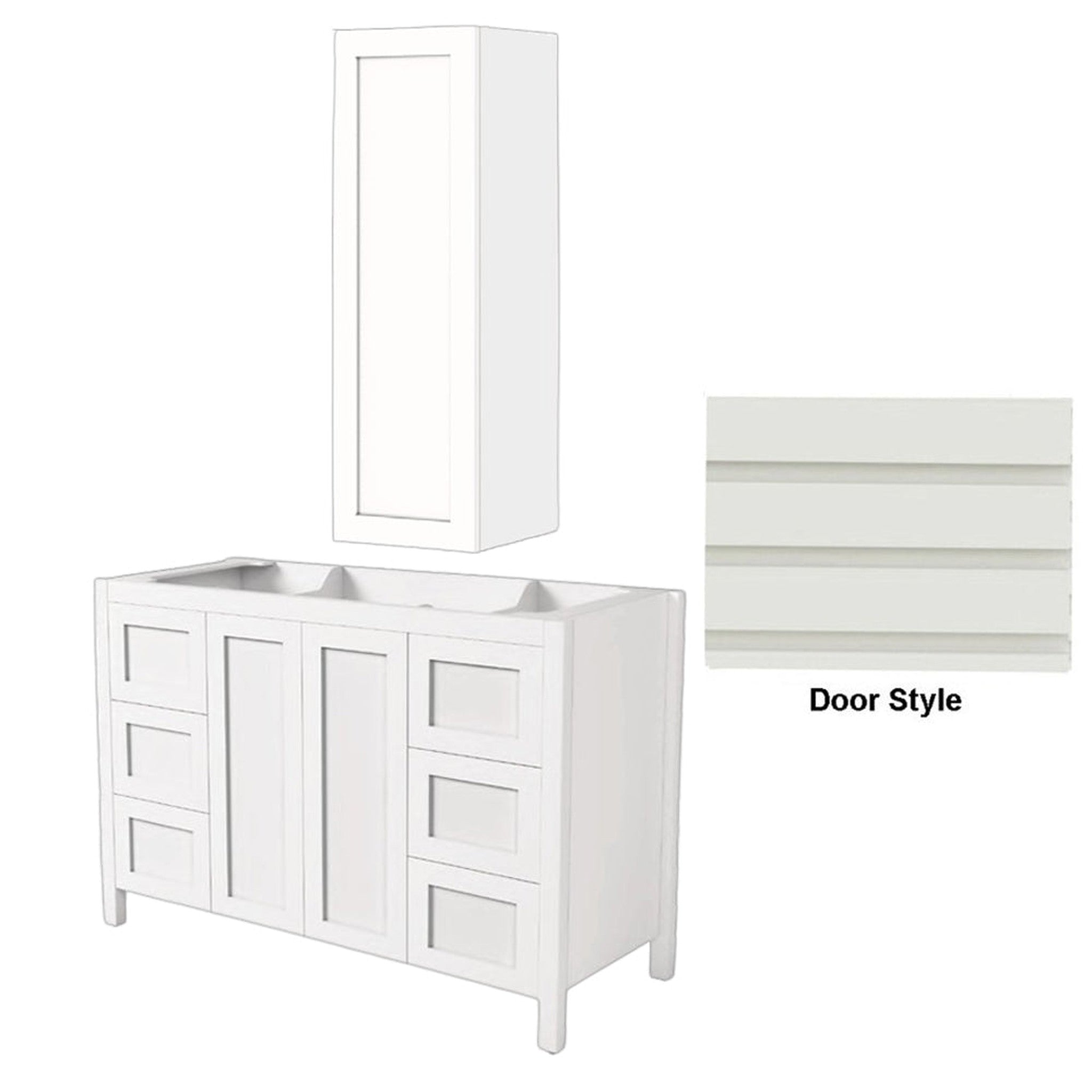 DM Bath AVA Combo 52" Whitewash Maple Stain Freestanding Bathroom Vani ...