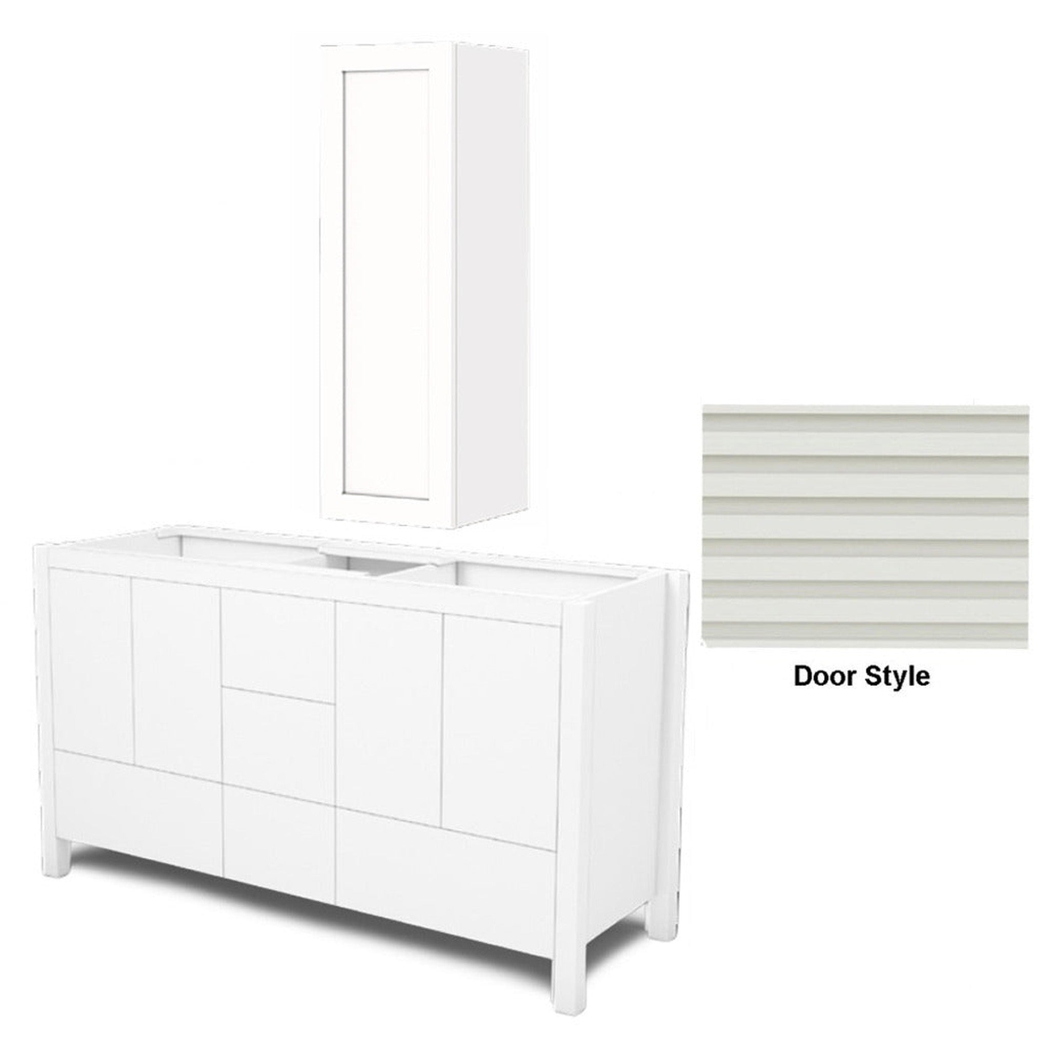DM Bath AVA Combo 72" Winter Maple Stain Freestanding Double Bathroom ...