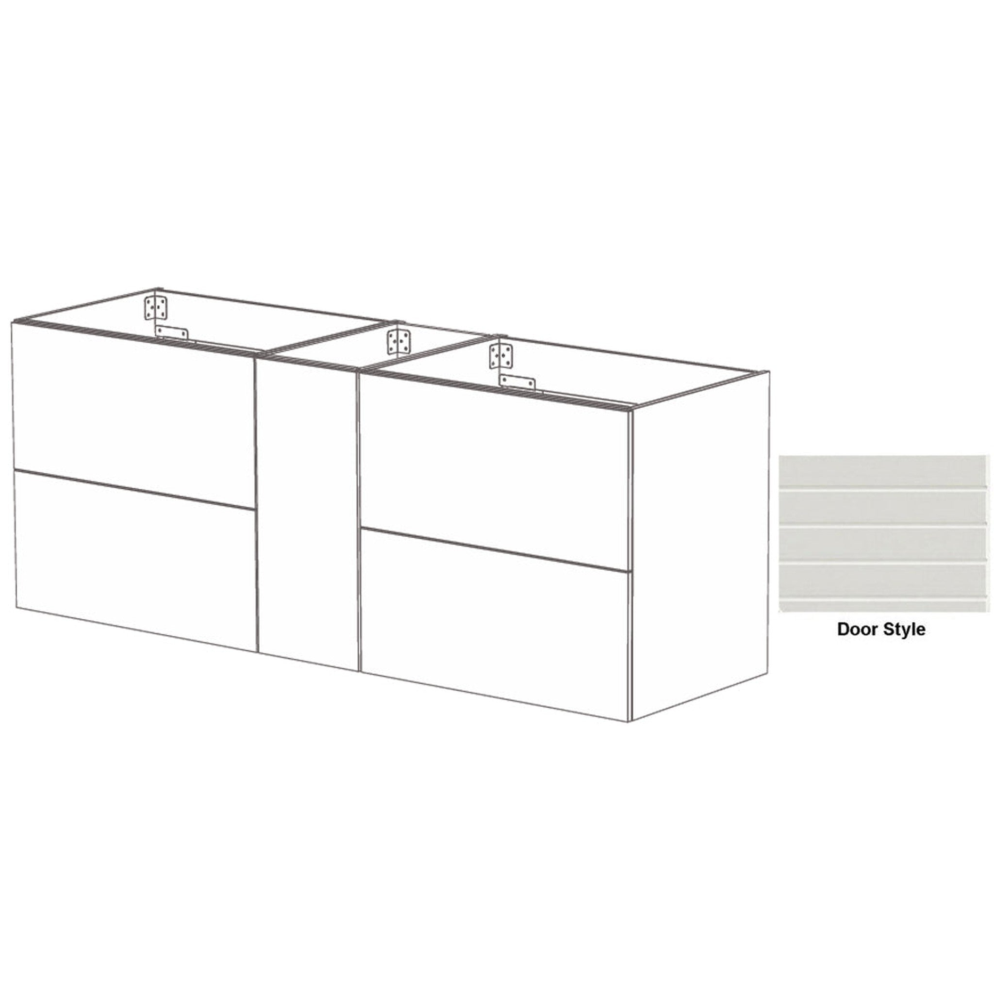 DM Bath AXEL Combo 60" Iron Grey Finish Floating Bathroom Vanity Modul ...