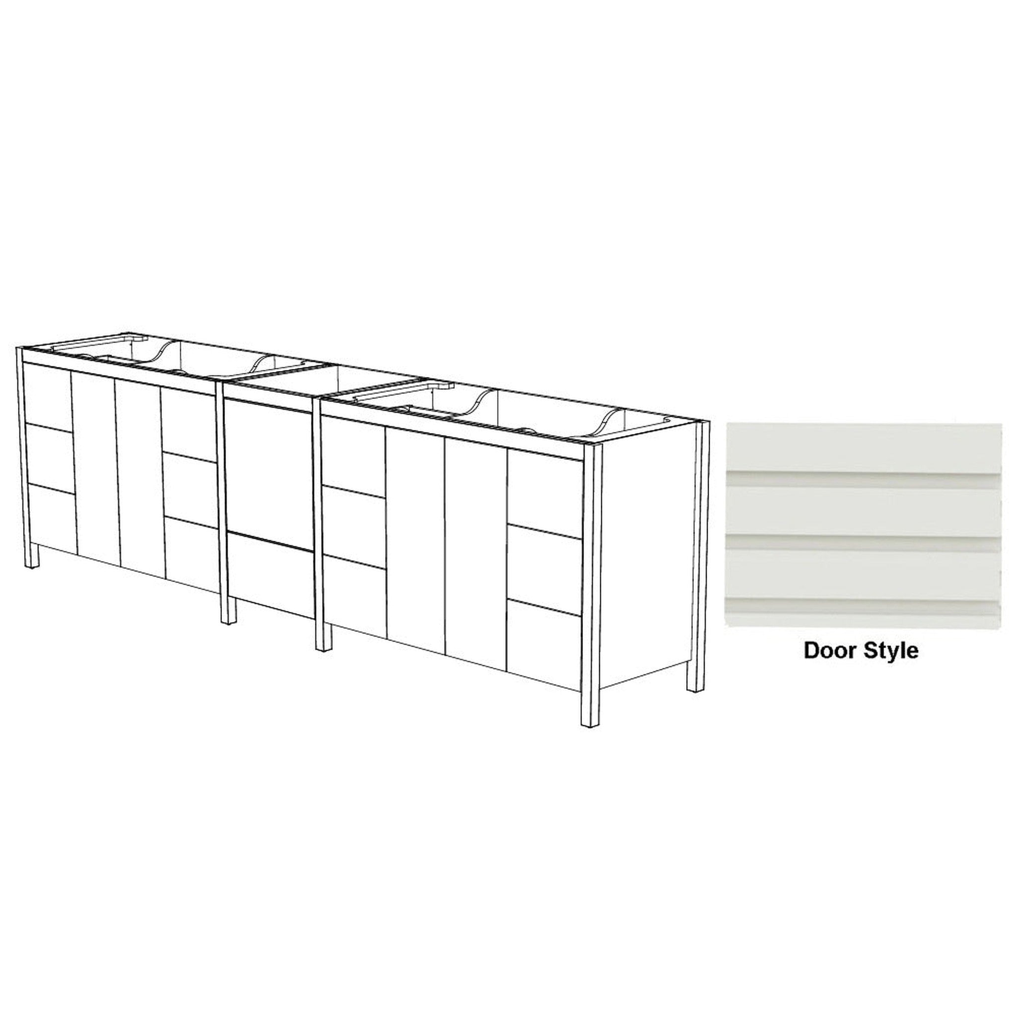 DM Bath ISA Combo 122" Matte Black Finish Two Freestanding Bathroom Va ...